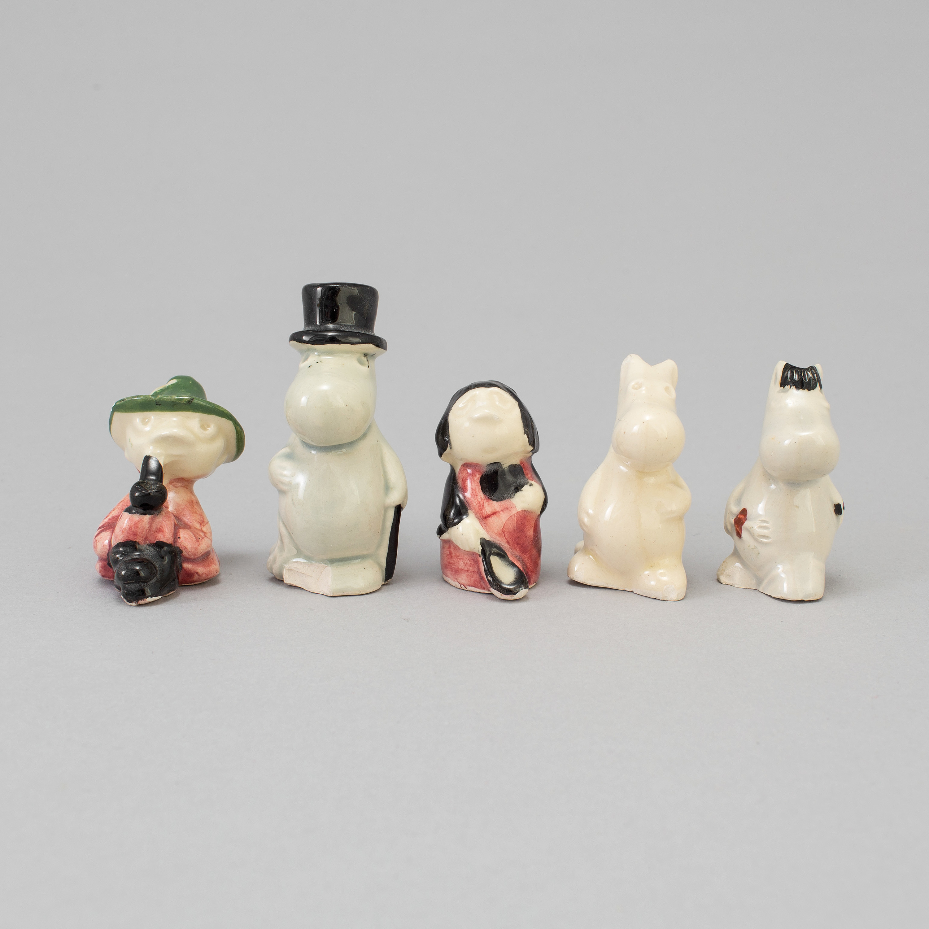 SIGNE HAMMARSTEN-JANSSON, five moomin ceramic characters by Arabia in ...