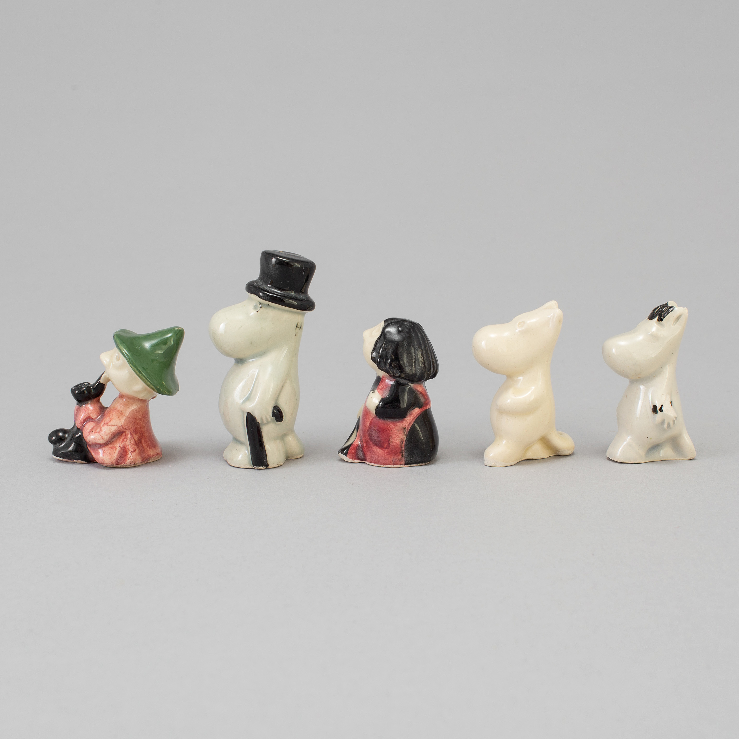 SIGNE HAMMARSTEN-JANSSON, five moomin ceramic characters by Arabia in ...