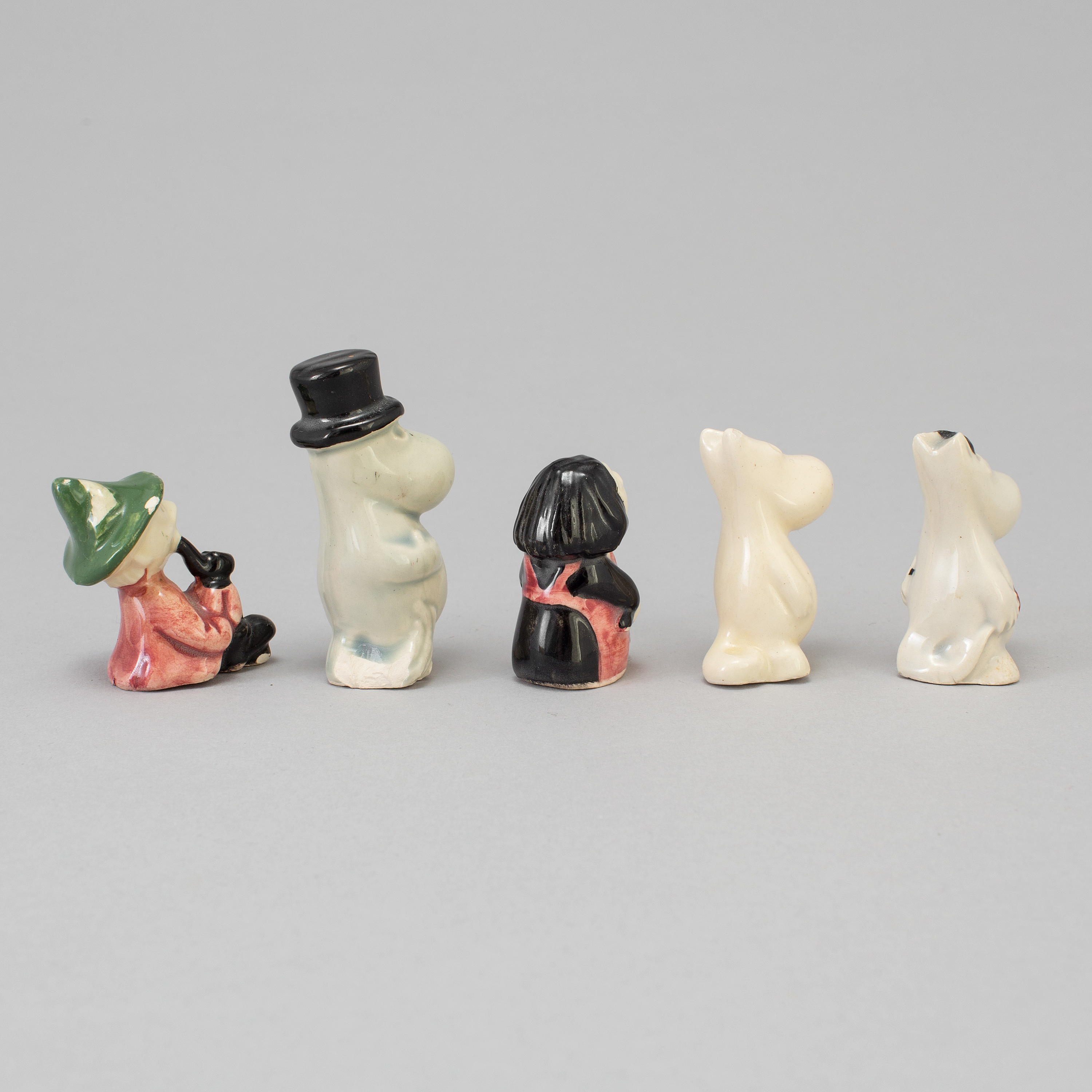 SIGNE HAMMARSTEN-JANSSON, five moomin ceramic characters by Arabia in ...