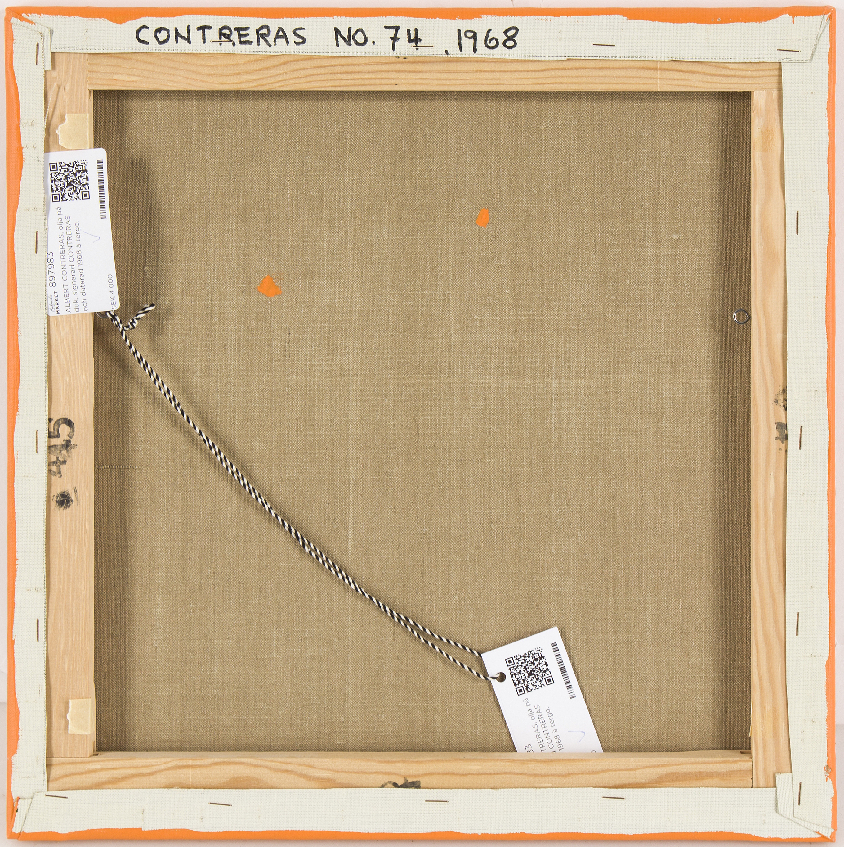 ALBERT CONTRERAS, olja på duk, signerad CONTRERAS och daterad 1968 à ...