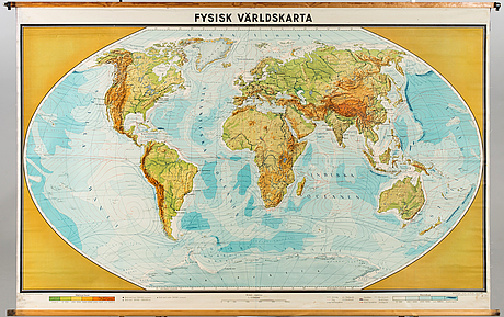 A school world map, 1950's. - Bukowskis