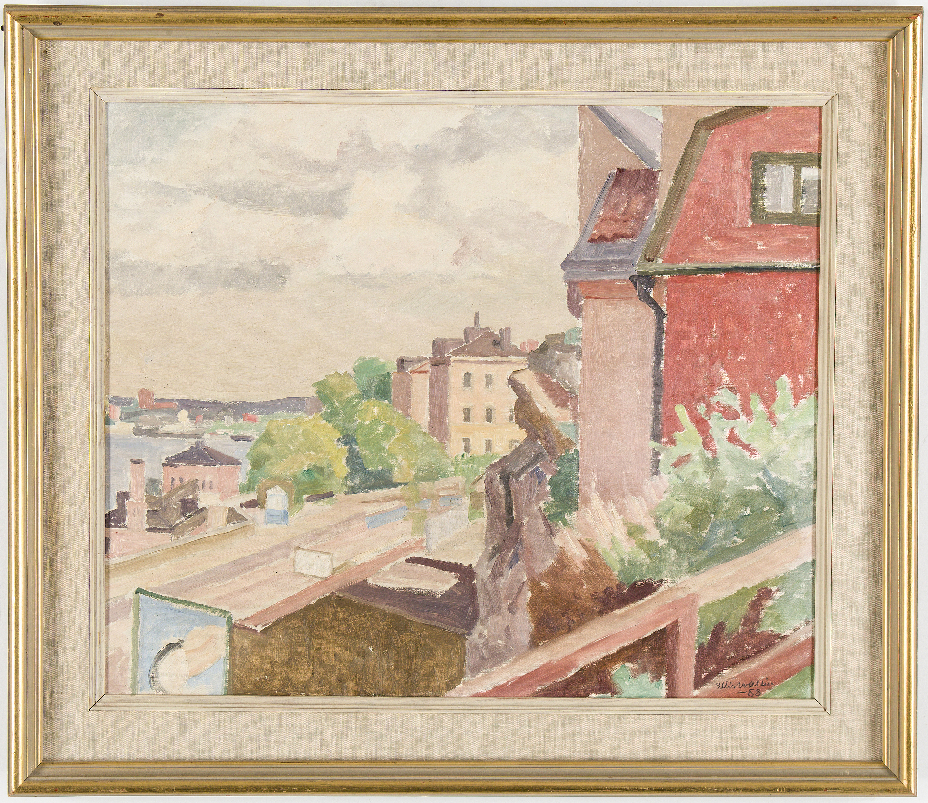 ELIS WALLIN, oil on canvas, signed and dated -58. - Bukowskis