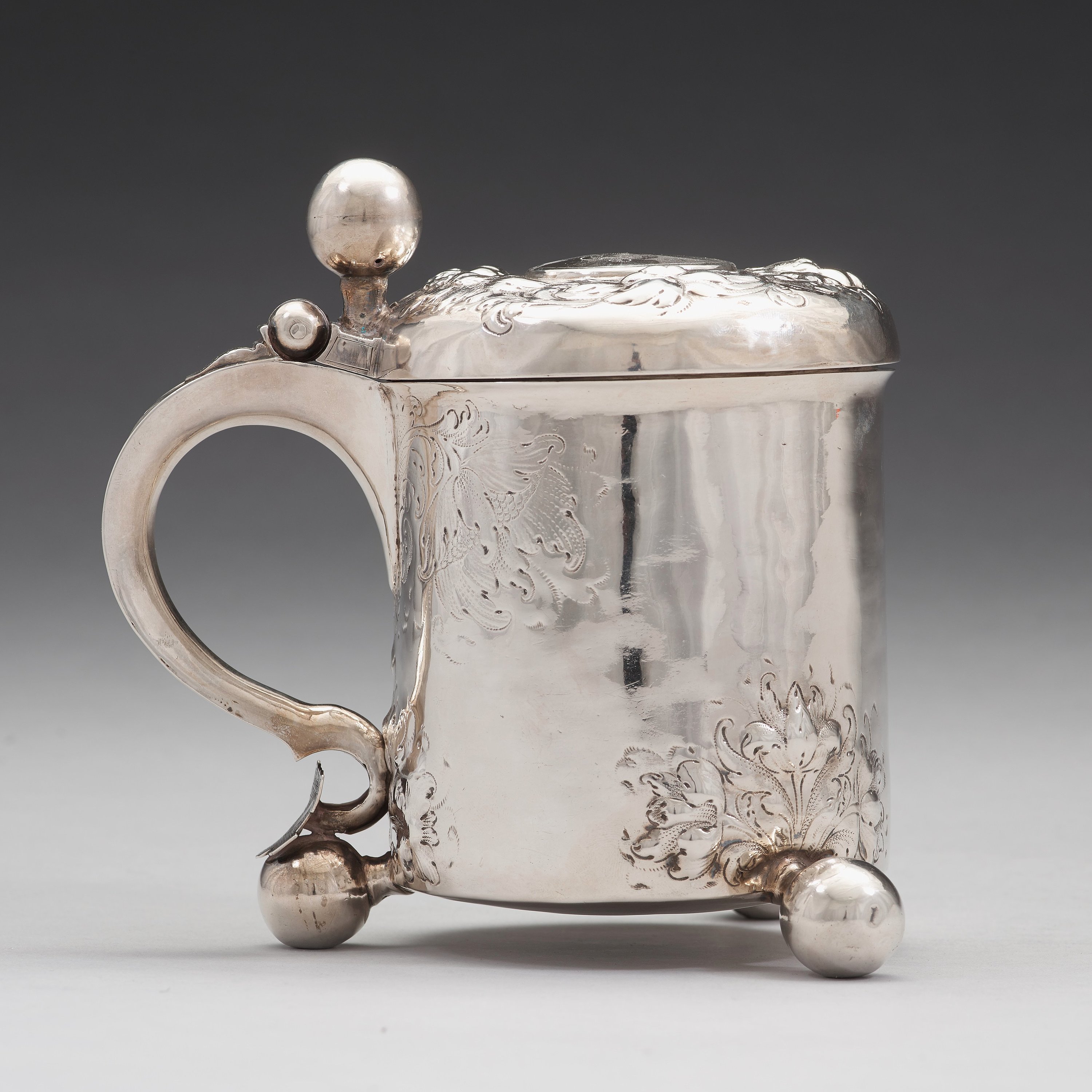 A Norwegian early 18th century silver tankard, mark of Johannes ...