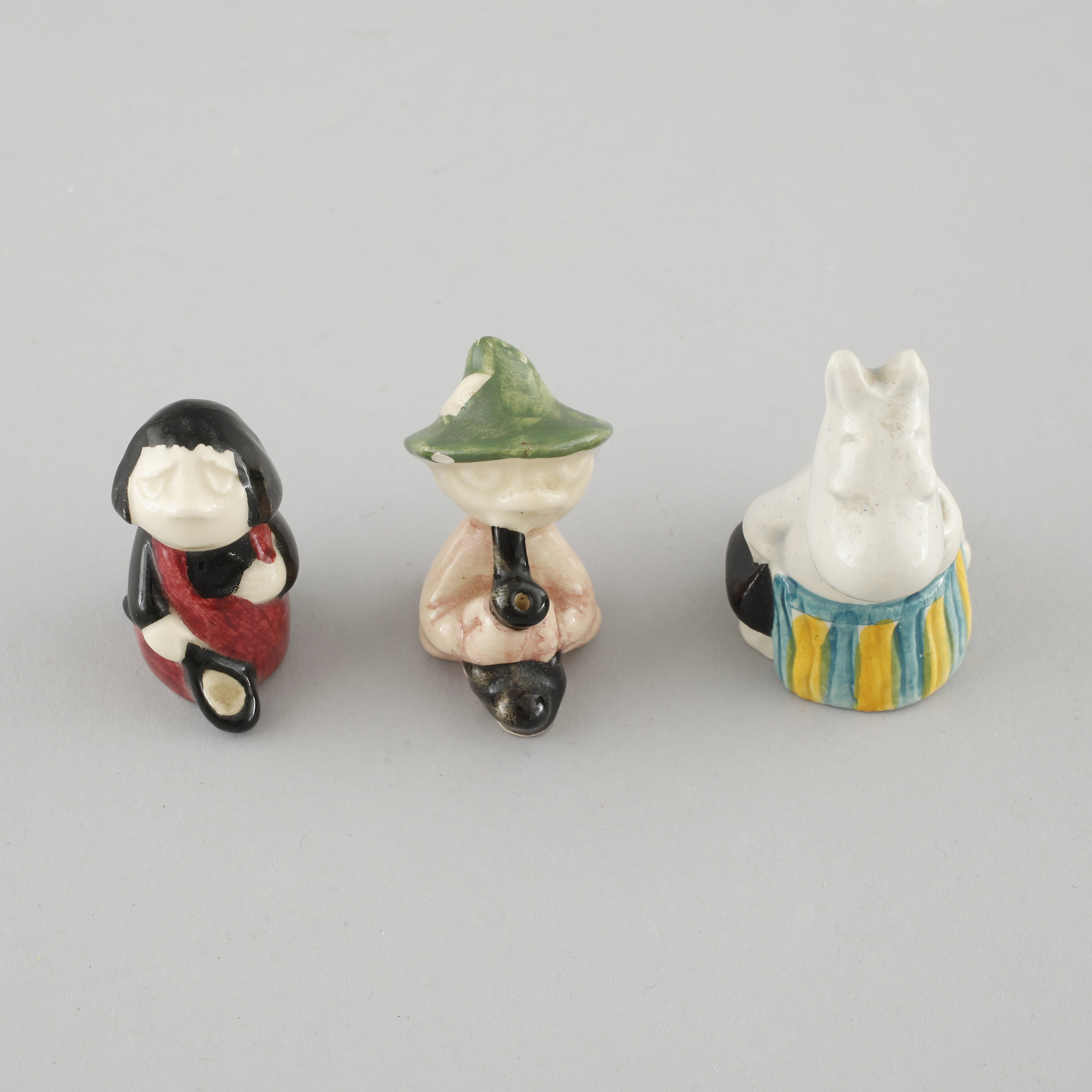 SIGNE HAMMARSTEN-JANSSON, muminfigurer 3 st, keramik, Arabia 1950-tal ...
