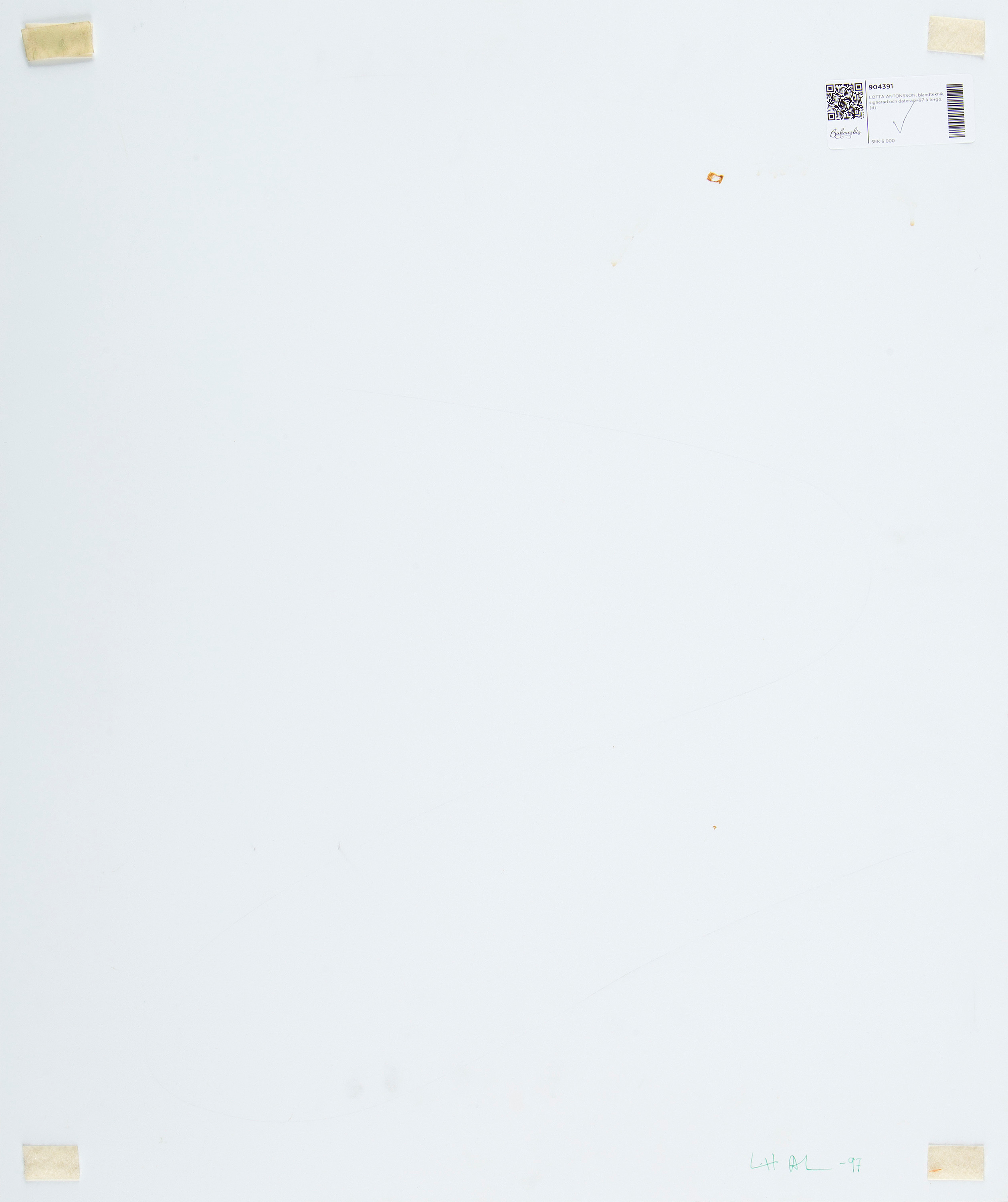 LOTTA ANTONSSON, mixed media, signed and dated -97 on verso. - Bukowskis