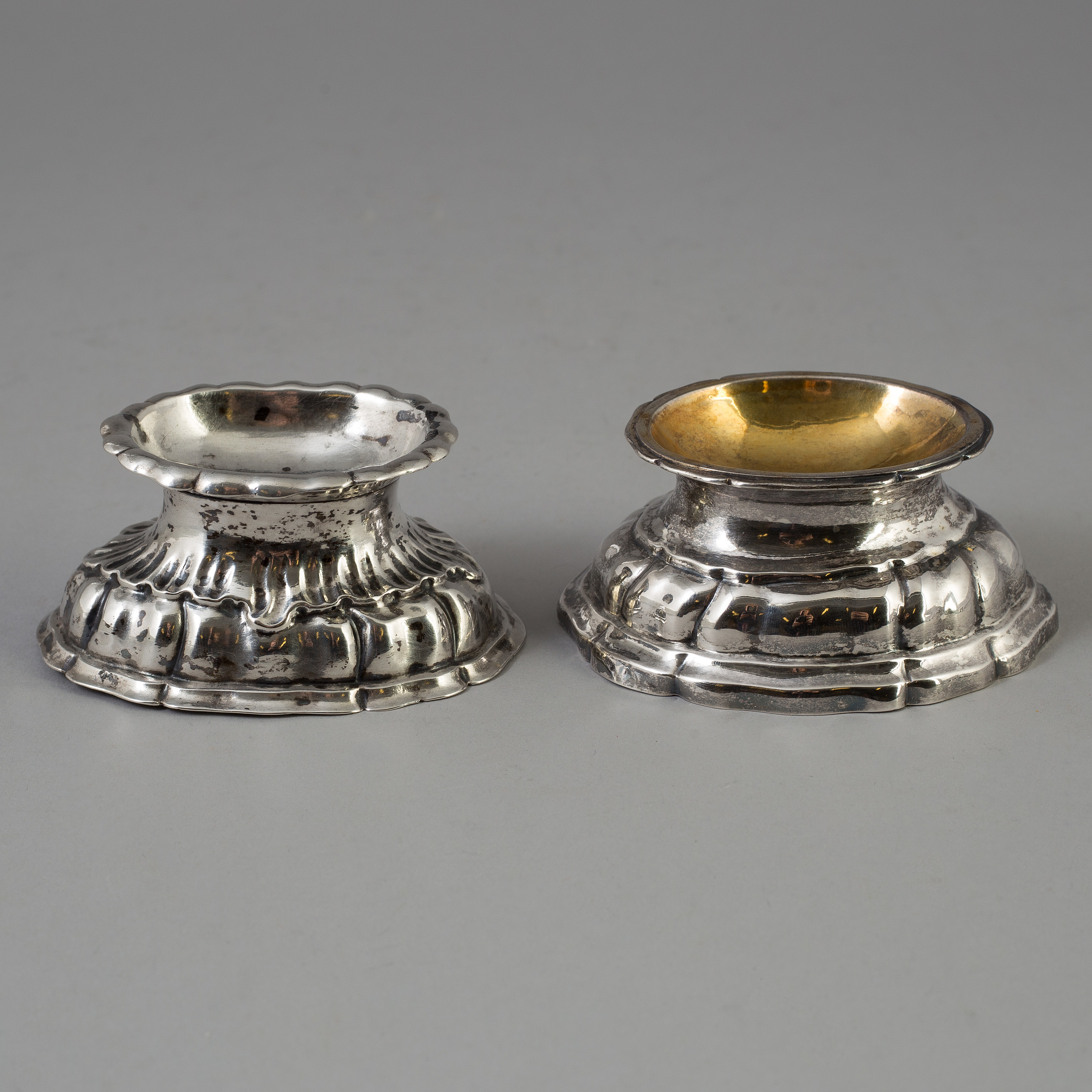 Two silver parcel gilt salt cellars, mark of Johann Jacob Rösch (1764 ...
