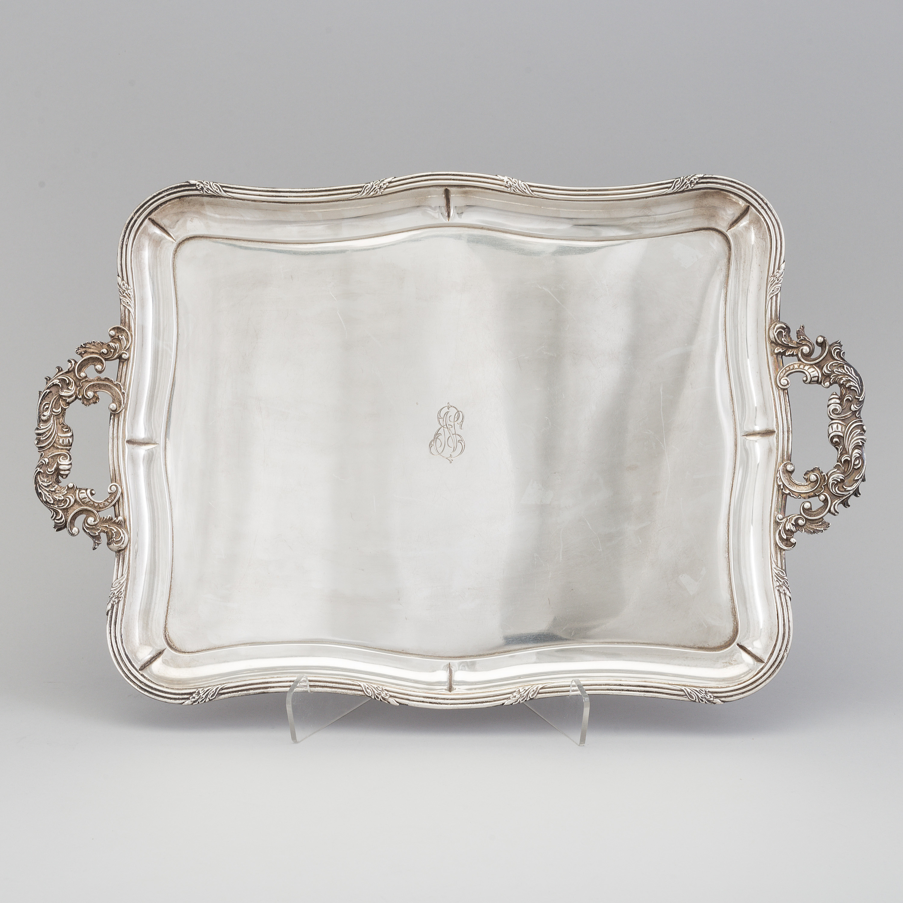 A Russian silver tray, marked Nichols & Plinke, St. Petersburg 1838 ...