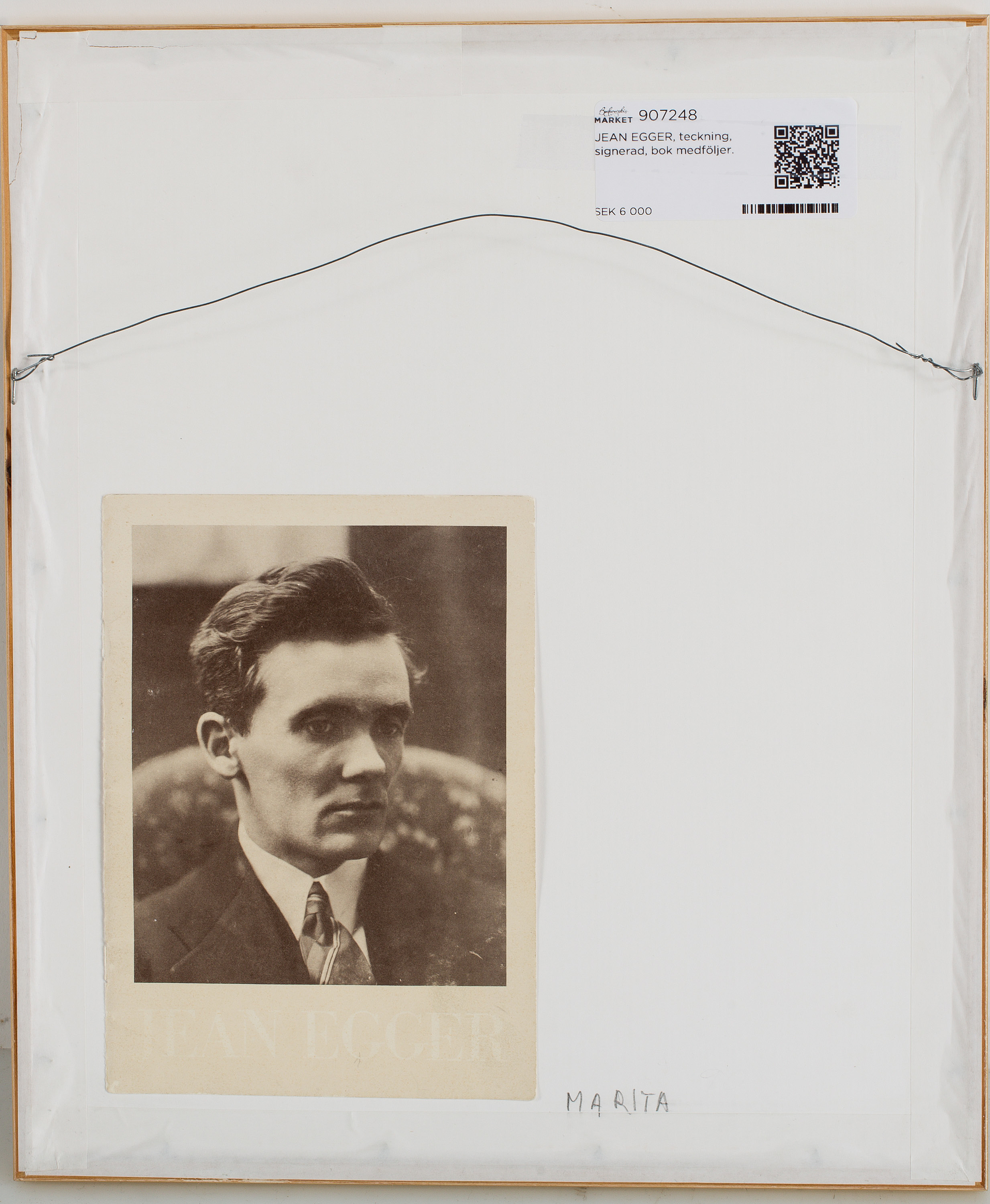 JEAN EGGER, drawing on paper, signed. - Bukowskis