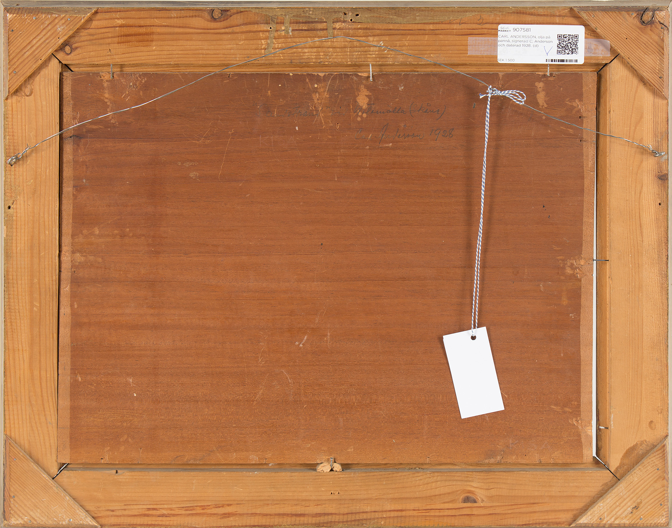 CARL ANDERSSON, oil on panel, signed C; Anderson and dated 1928 ...