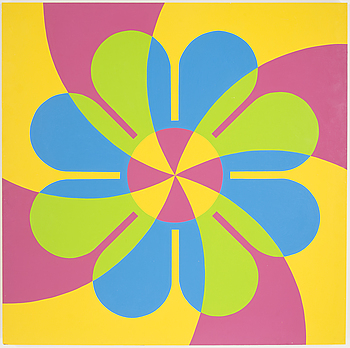 JIM ISERMANN, "Flower painting", signerad och daterad a tergo 1985 ...