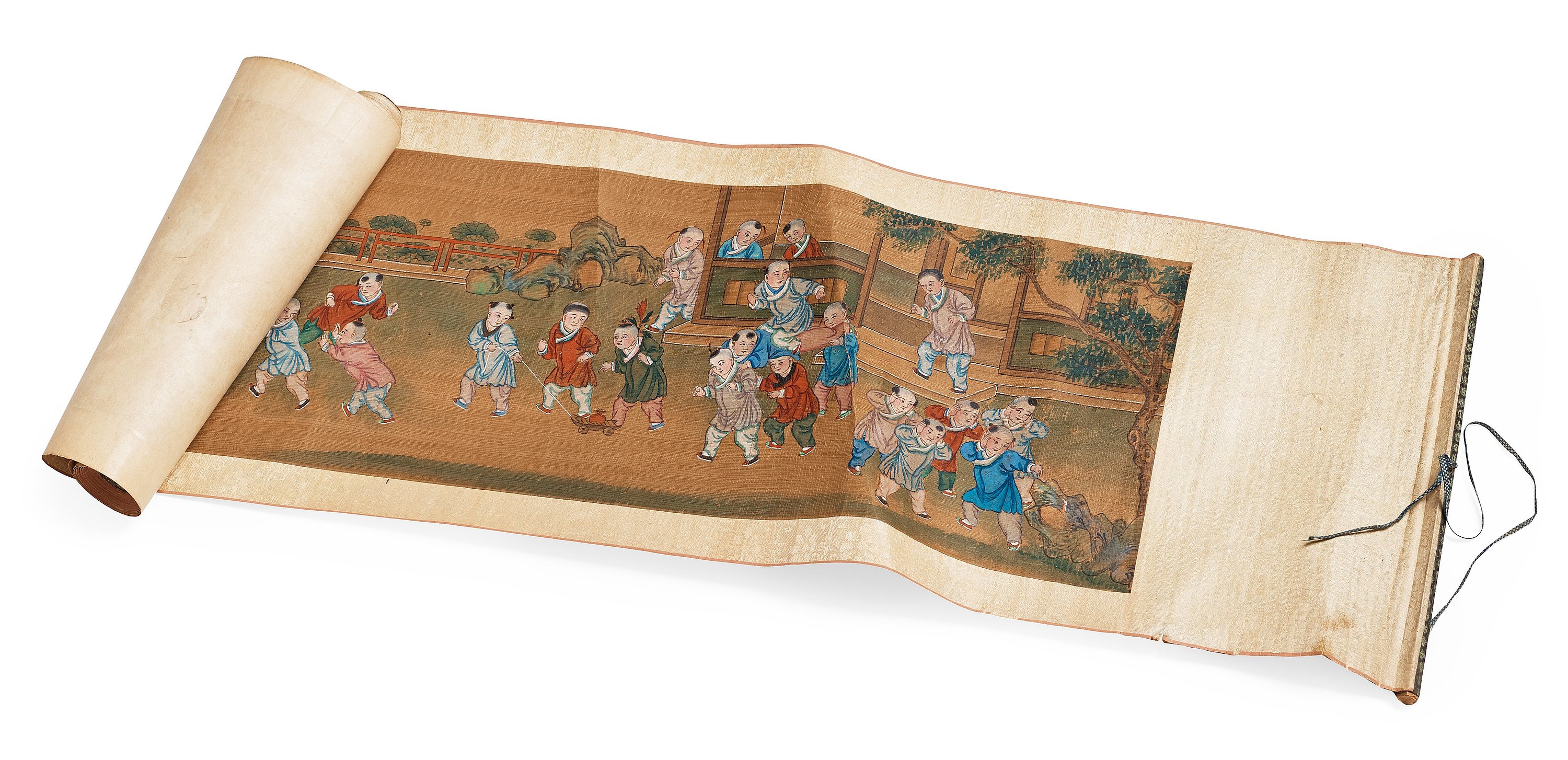 A scroll painting, ink and color on paper, Qing dynasty, 19th Century ...