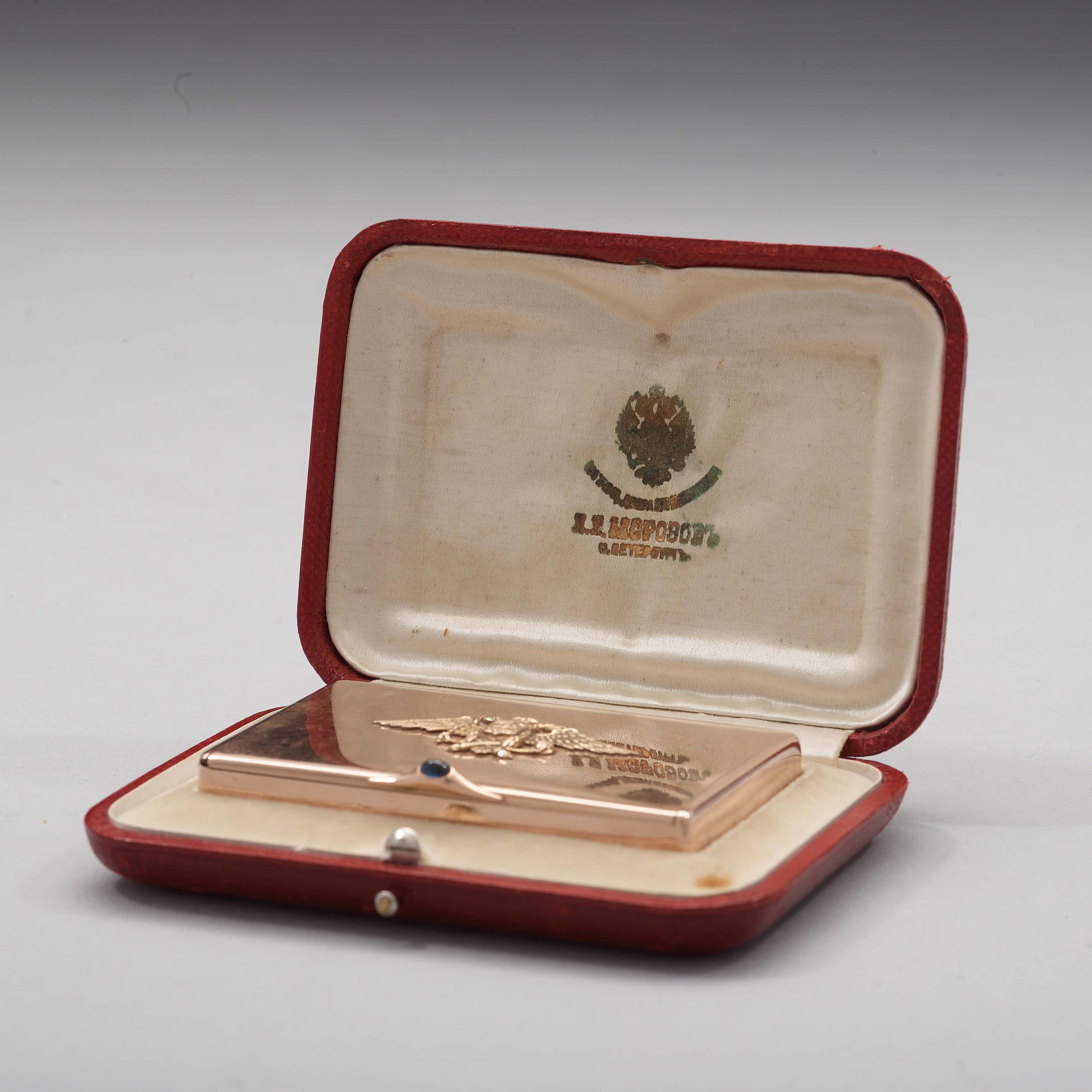 A Russian early 20th century gold case, mark of Morozov, St Petersburg ...