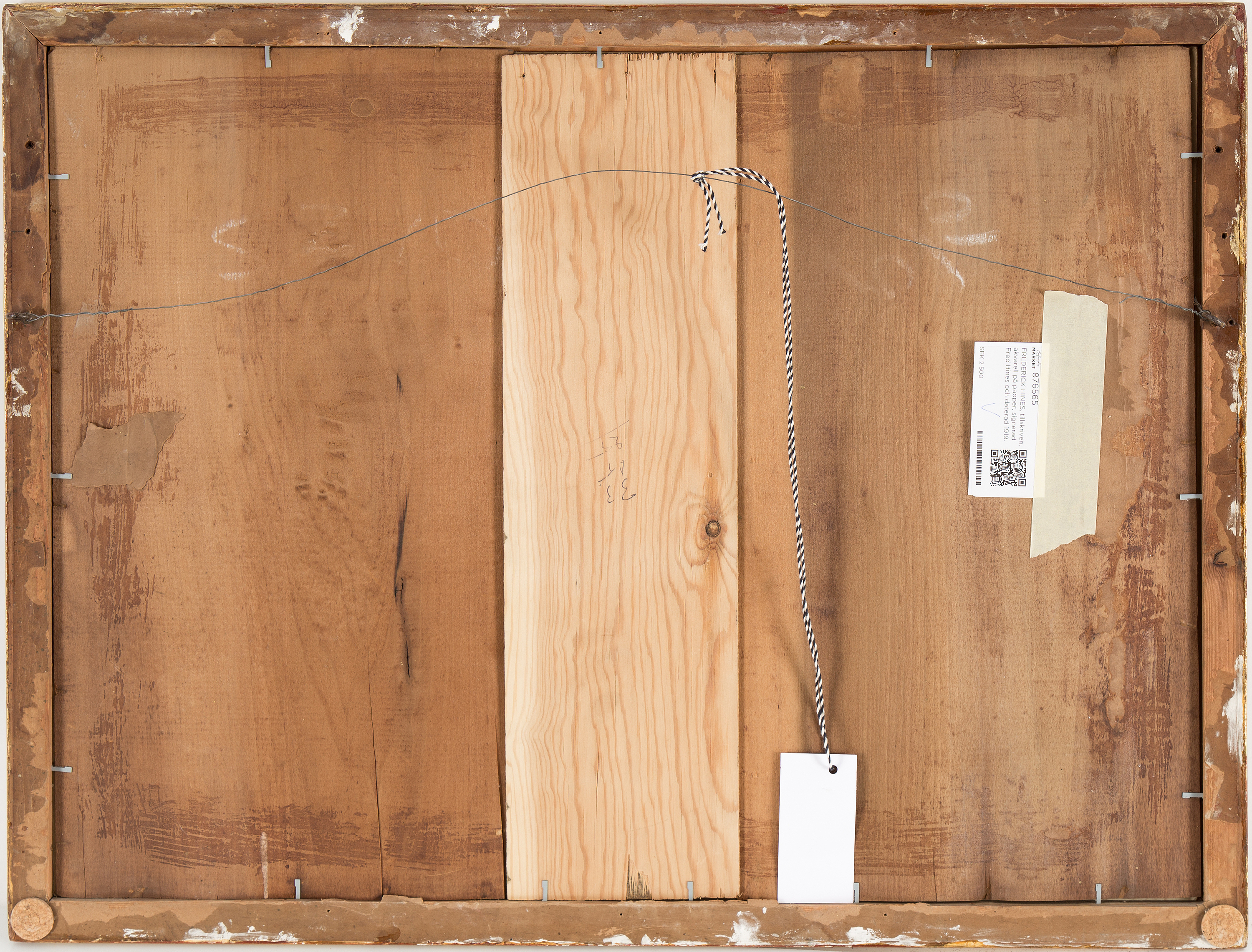 FREDERICK HINES, attributed to, watercolour on paper, signed Fred Hines ...