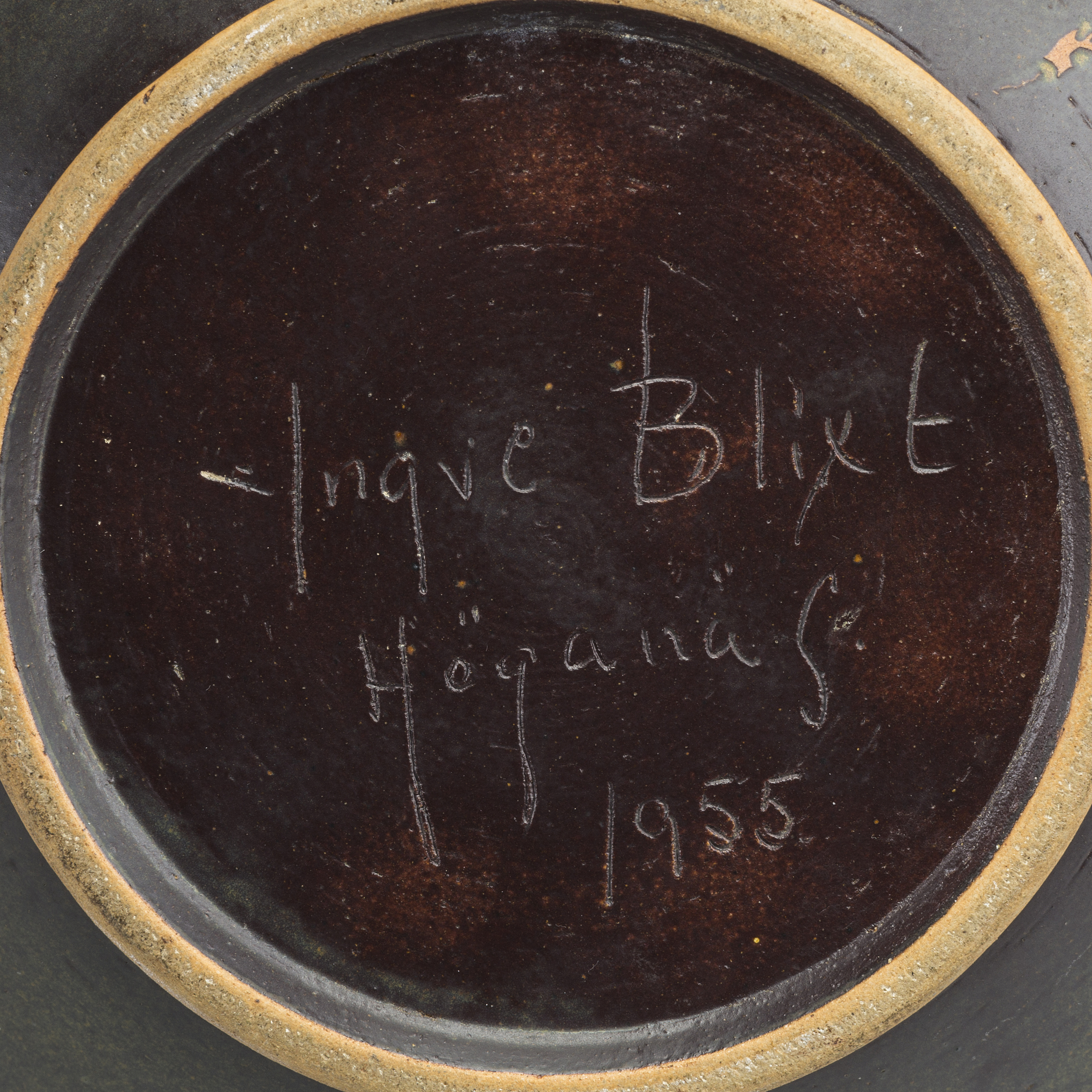 YNGVE BLIXT, a Höganäs stoneware vase/urn. Signed and dater 1955 ...