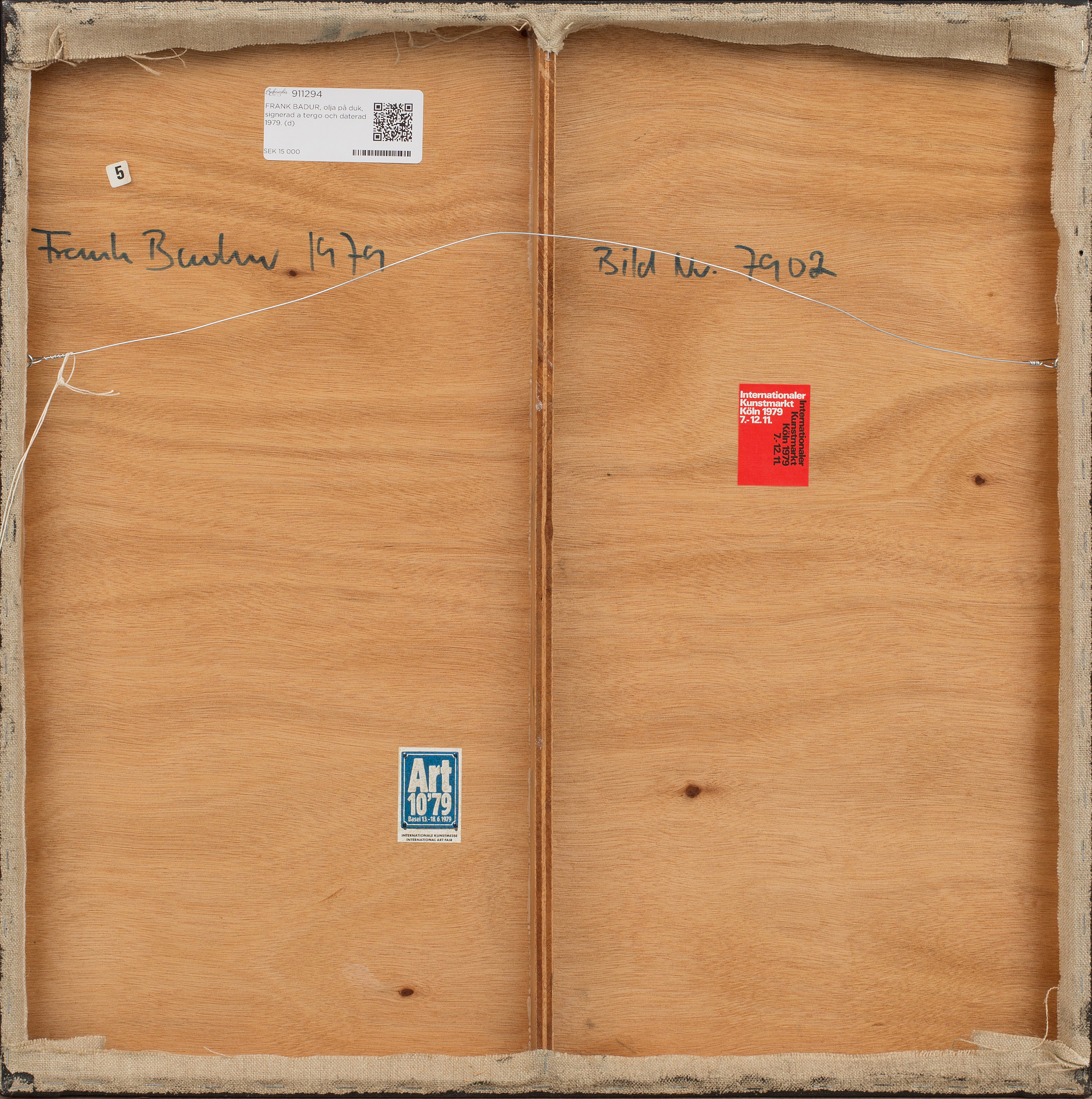 FRANK BADUR, oil on canvas, signed verso and dated 1979. - Bukowskis