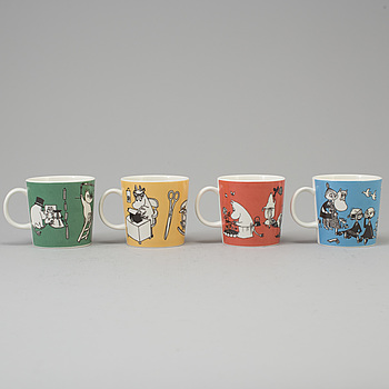 MUMIN MUGGAR, 4 st, Moomin-Characters, Arabia, Finland. - Bukowskis