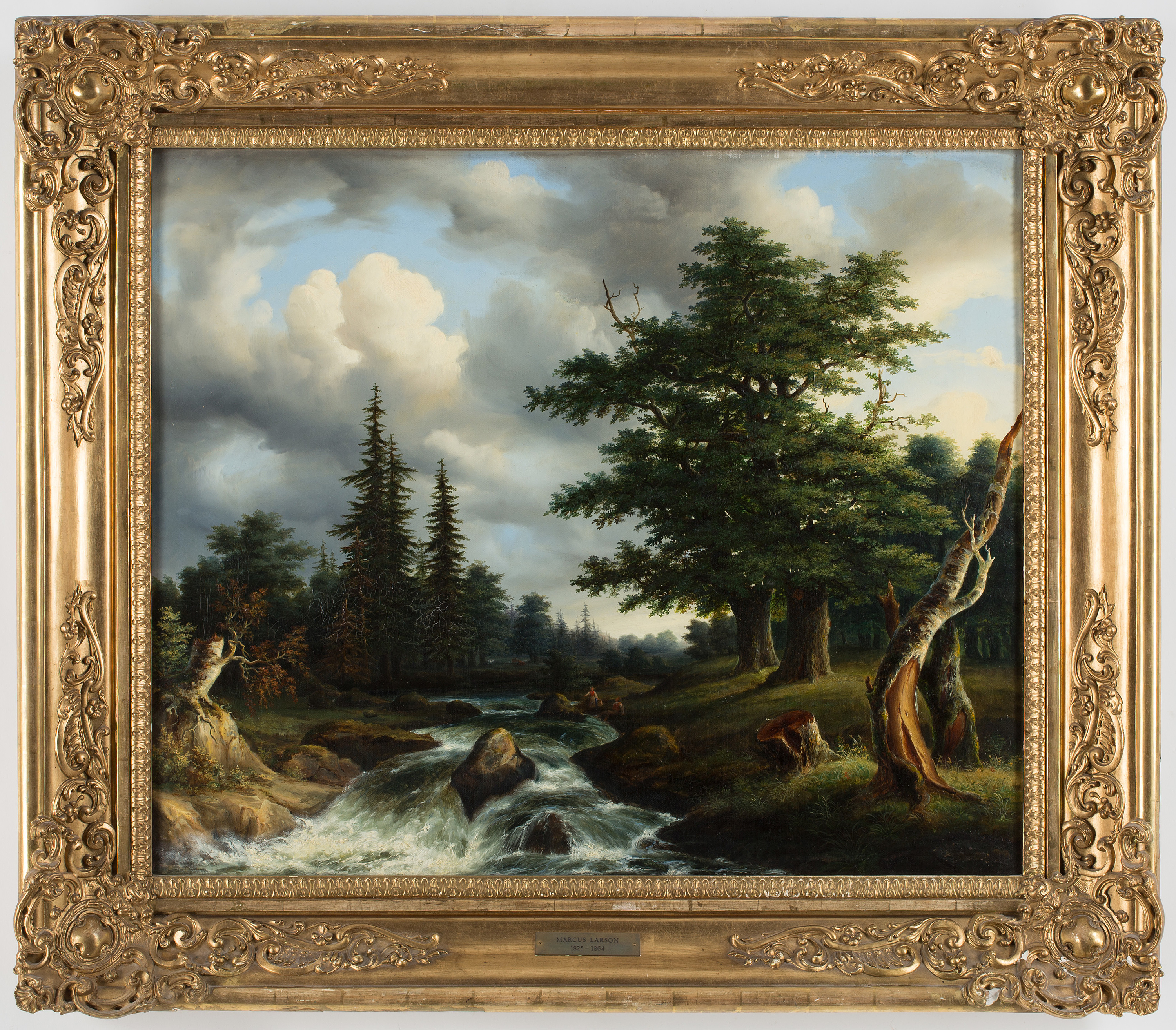 MARCUS LARSON, oil on canvas, signed SM Larson pinx. and dated 1850 ...