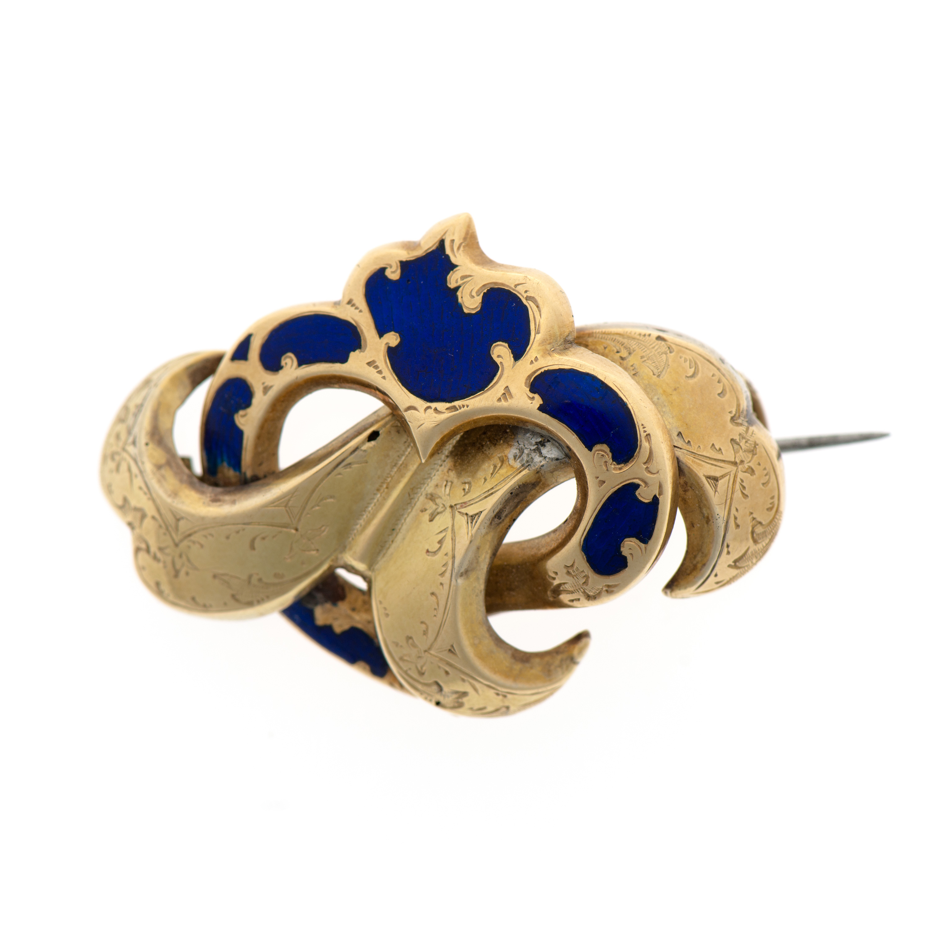 BROSCH, 14K (56) guld, emalj. - Bukowskis