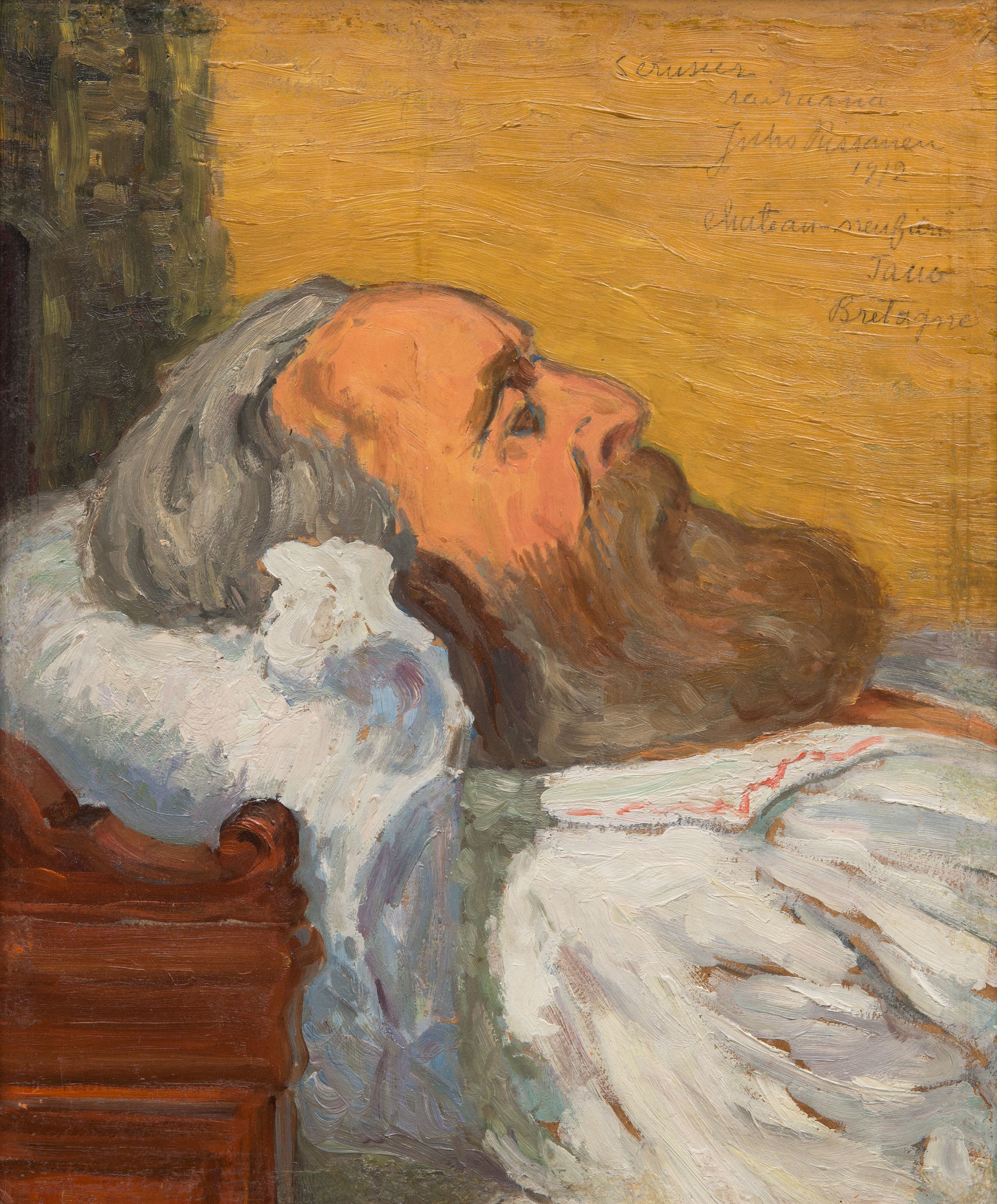 JUHO RISSANEN, olja på kartong, signerad 1912, märkt Serusier sairaana ...