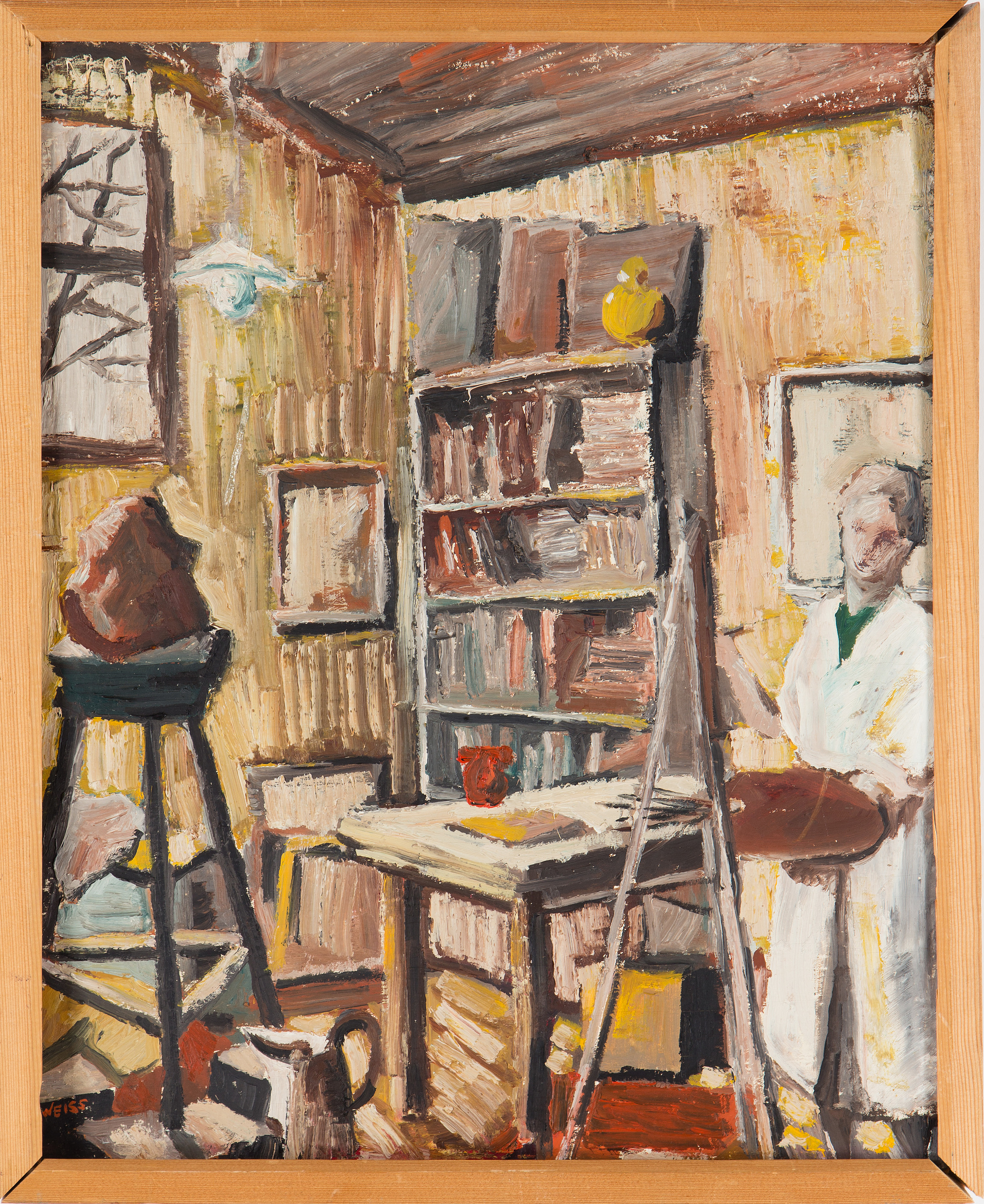 Peter Weiss, an oil on board. Signed. - Bukowskis