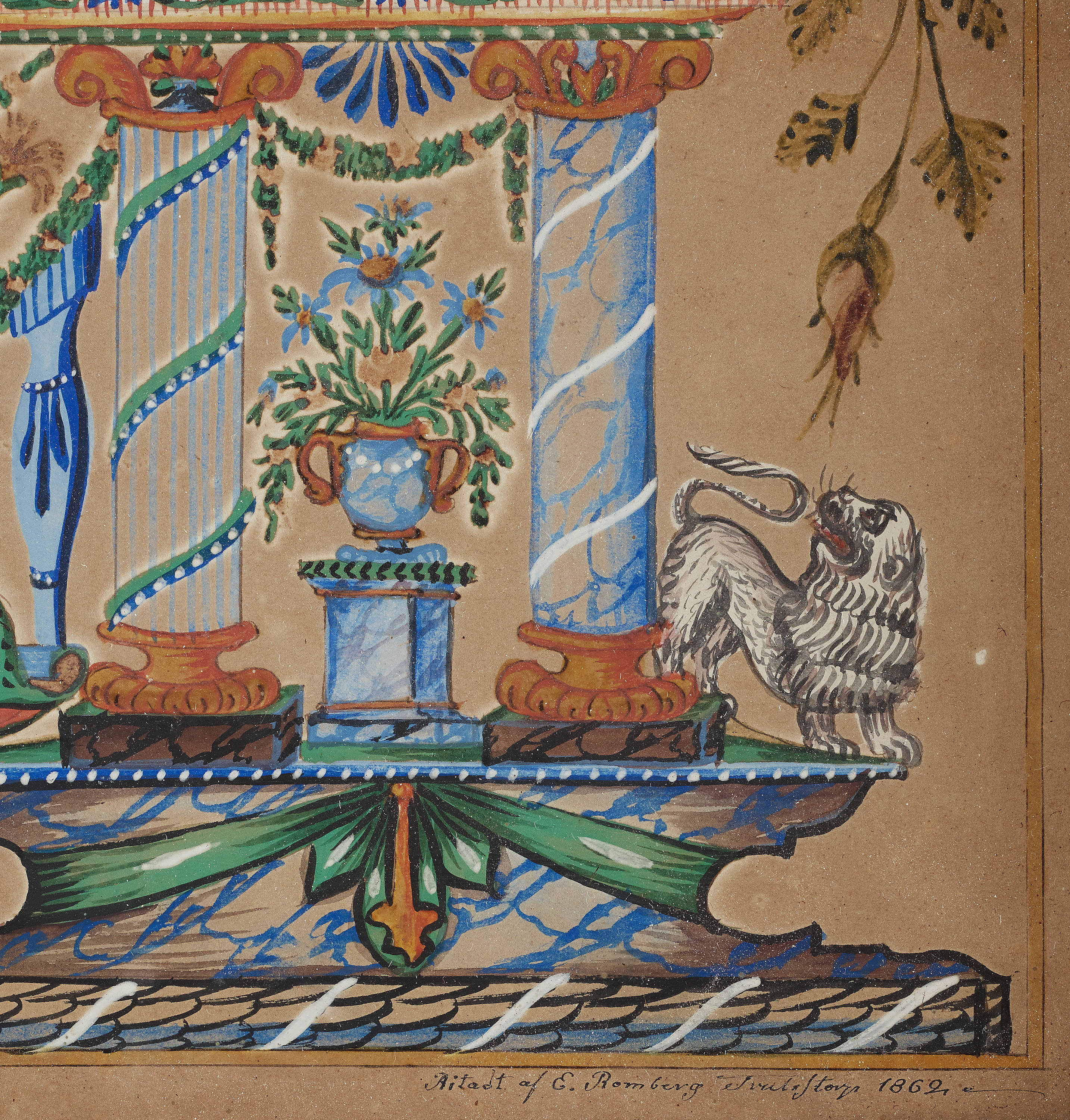 ERIK JAKOB ROMBERG, mixed media, signed and dated 1862. - Bukowskis