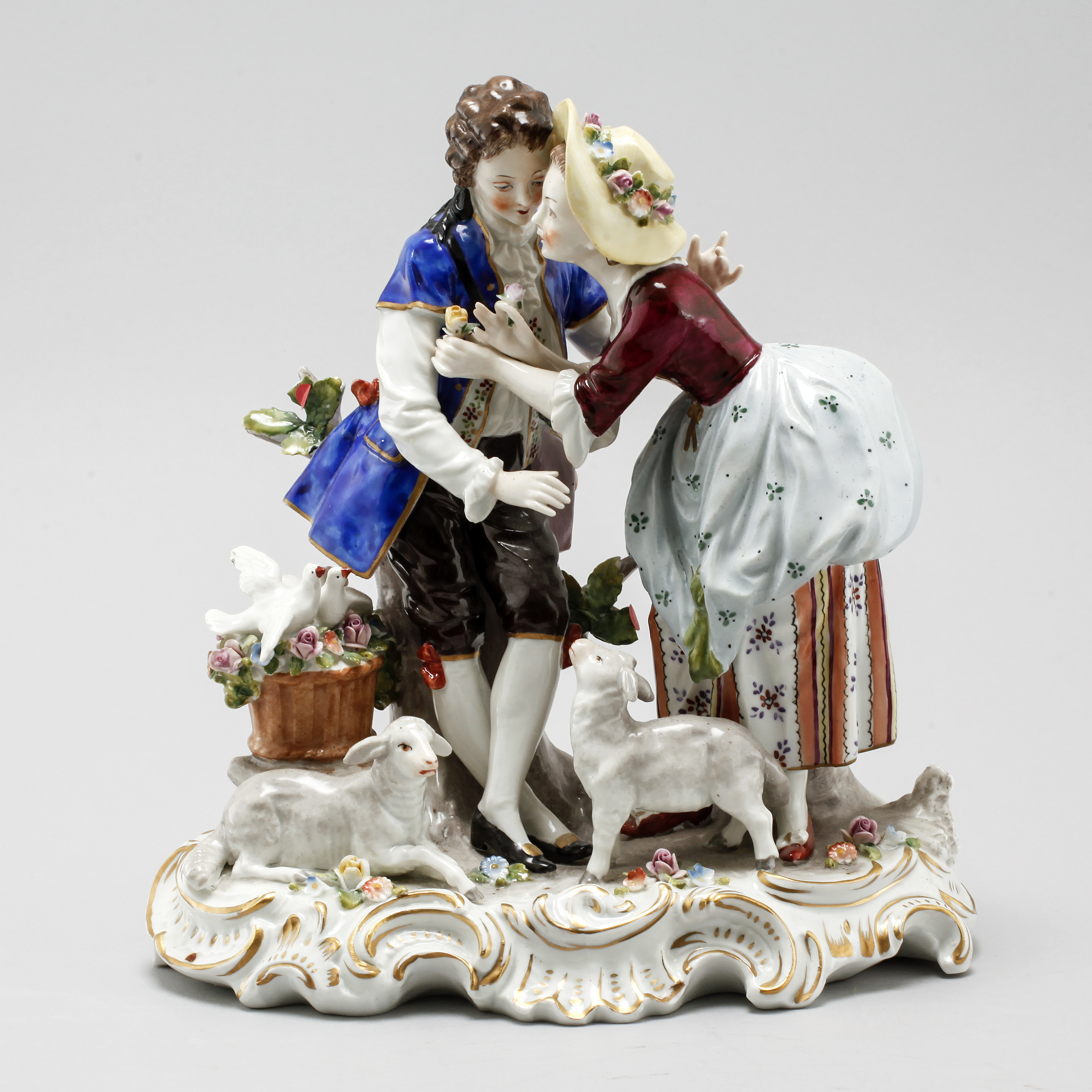A porcelain figurine from Sitzendorf in Germany, made in late 19th ...