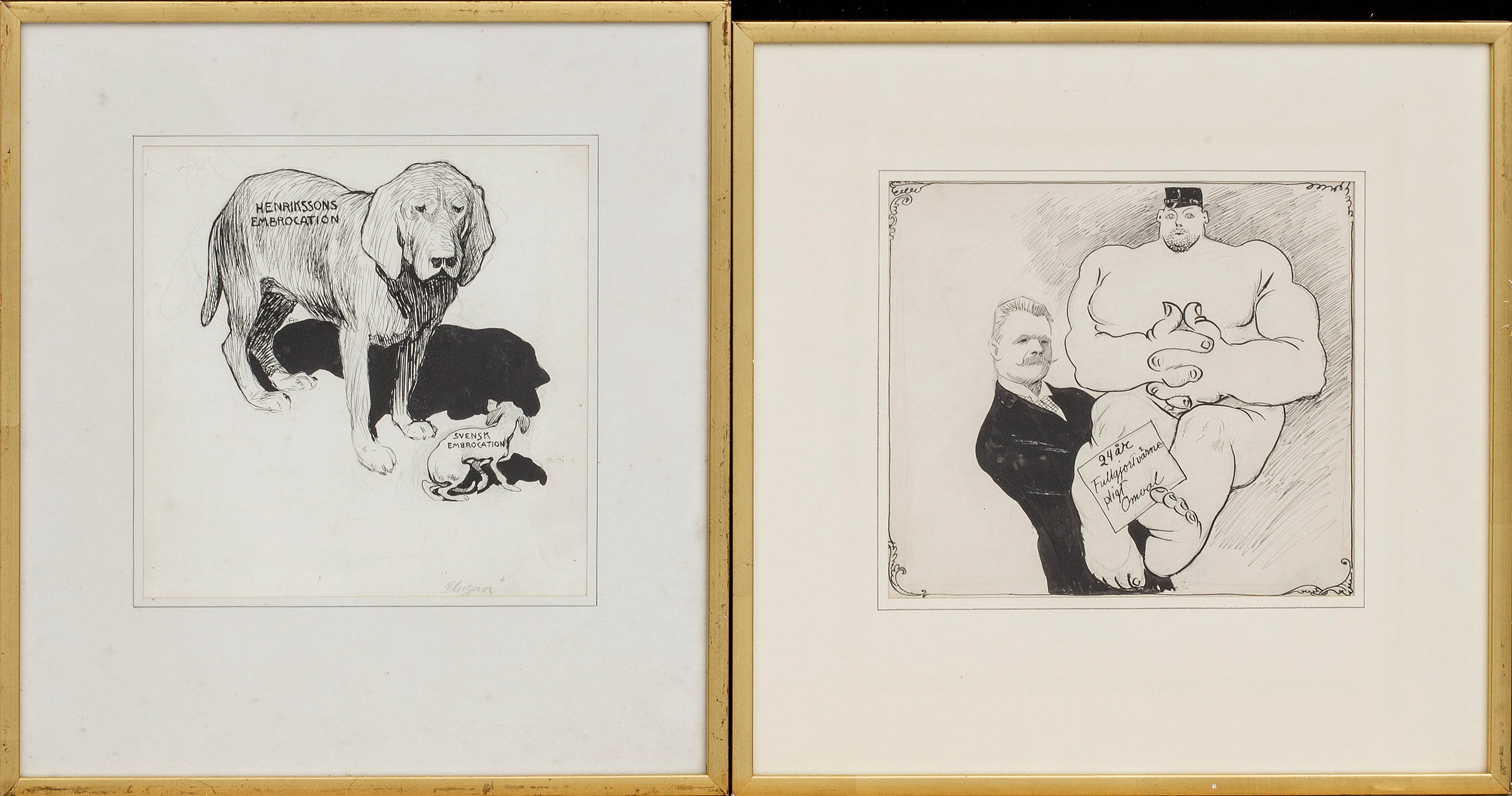 OSKAR ANDERSSON, 2 ink drawings, unsigned. - Bukowskis