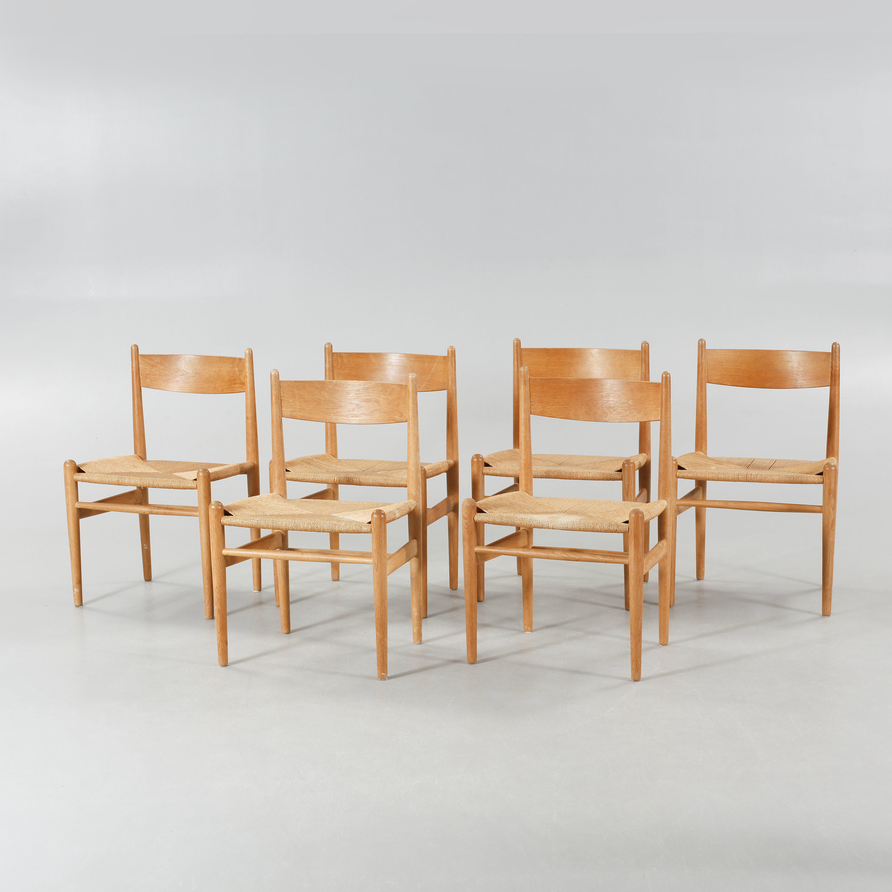 HANS J. WEGNER, stolar, 6 st, "CH36", 1900-talets andra hälft. - Bukowskis