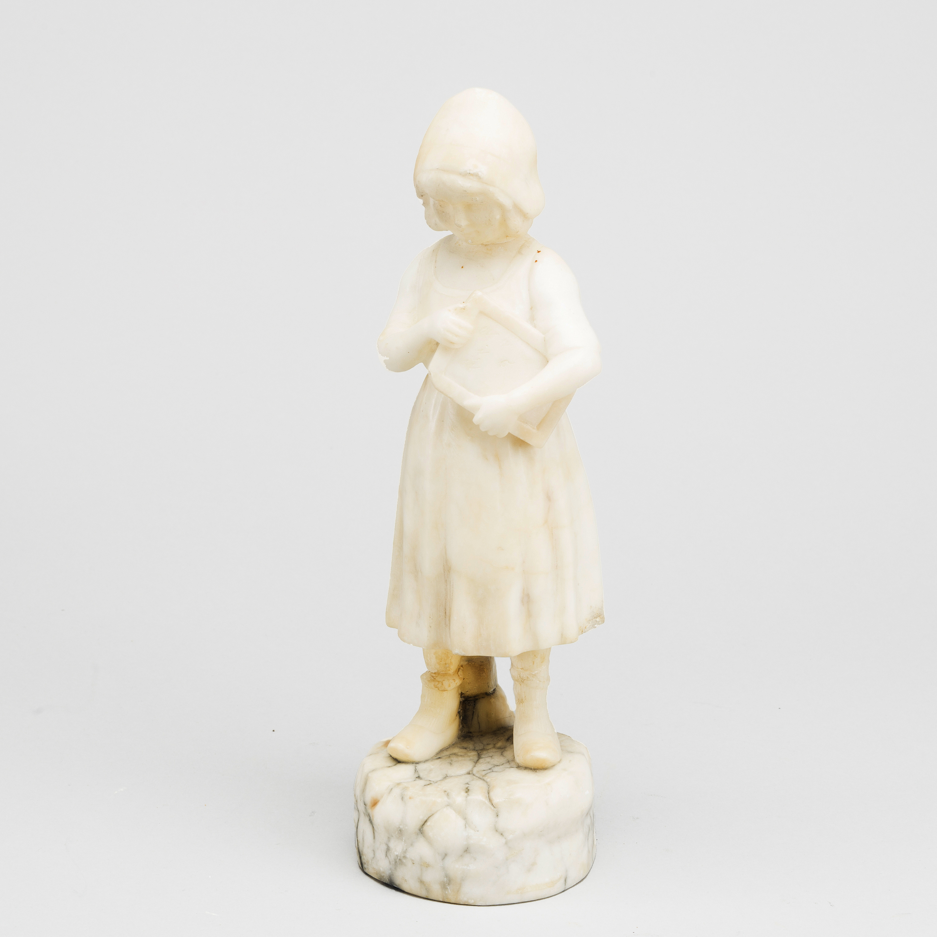 SCULPTURE, alabaster plaque marked Friedrich Goldscheider Paris Leipzig ...