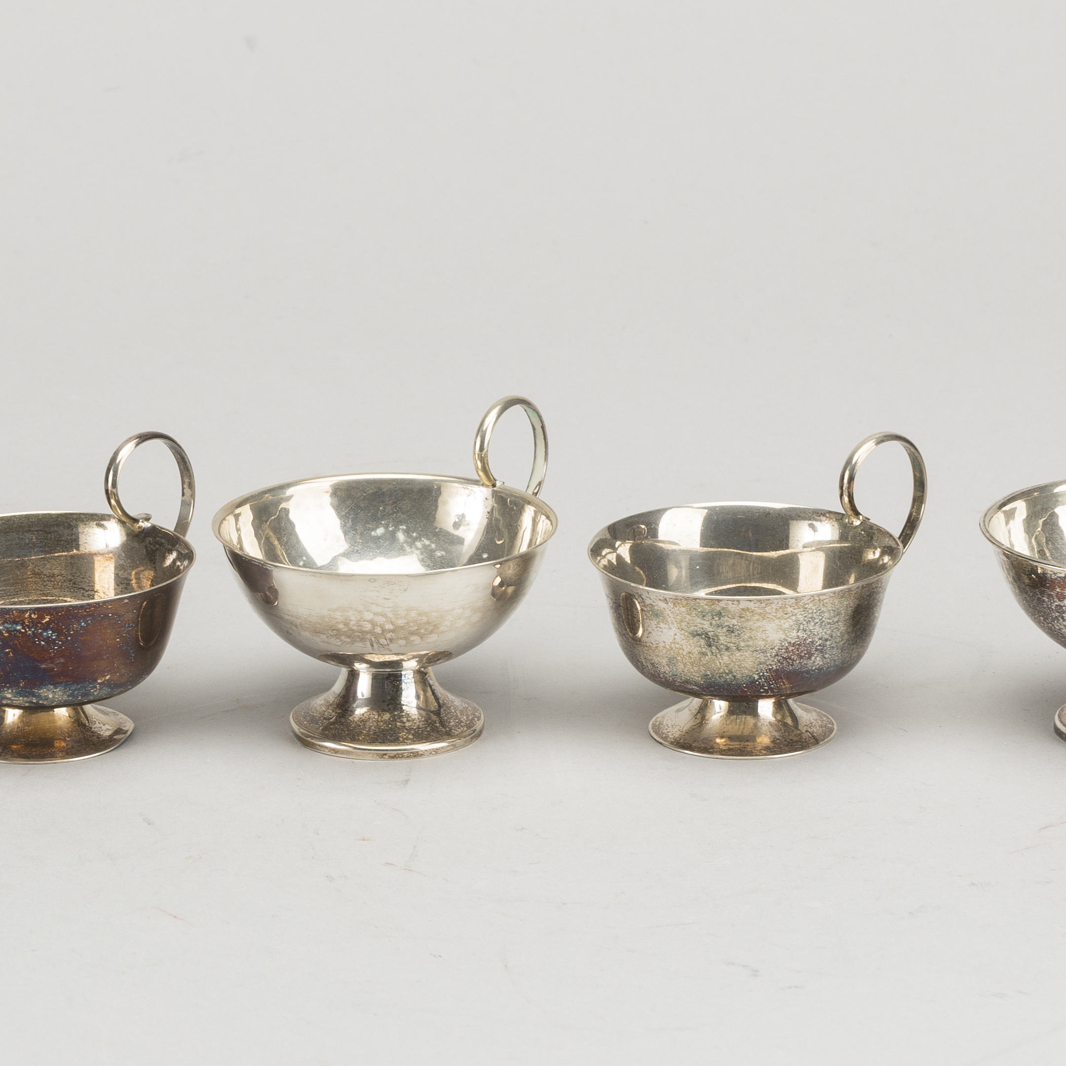 A Swedish set of 10 silver punch cups Gothenburg 1948, height ca 6 cm ...