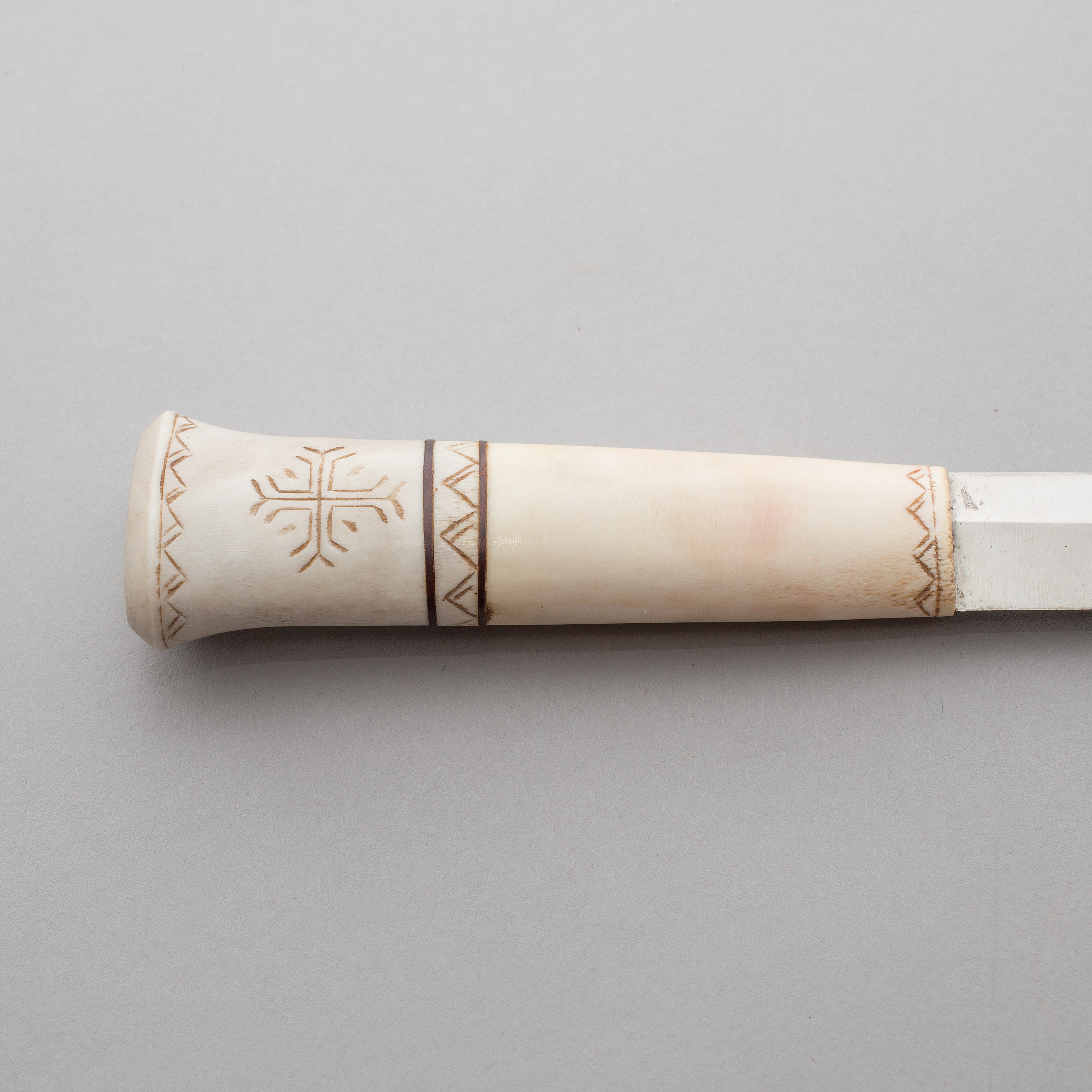 A SAMI KNIFE by Johannes Lauri, Rovaniemi, bone and leather, 20th ...