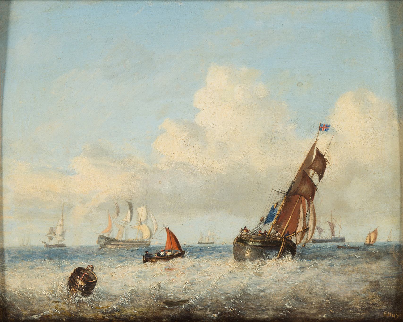 EDWIN HAYES, oil on panel, signed. - Bukowskis