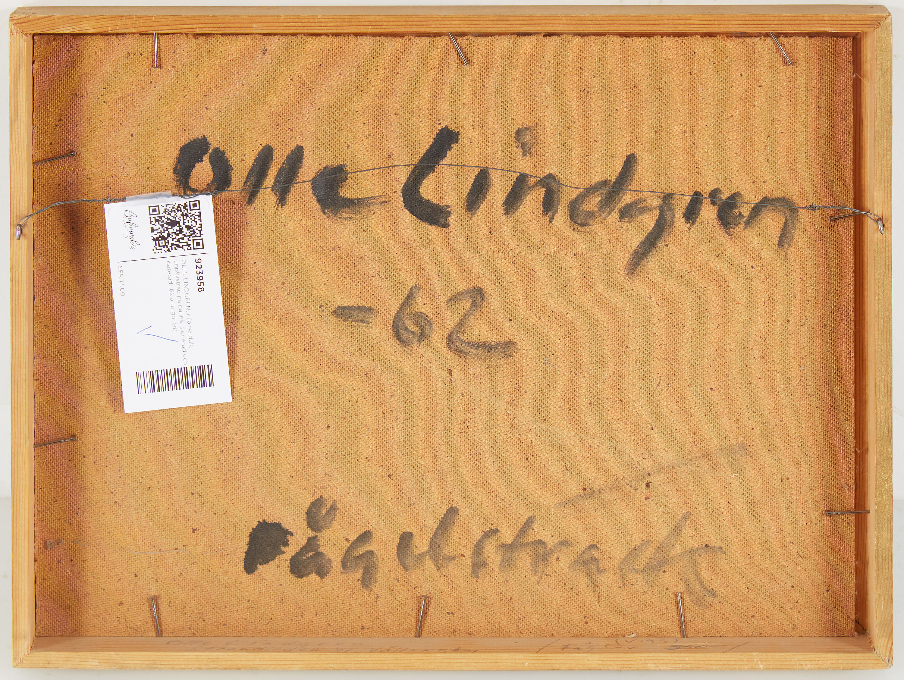 OLLE LINDGREN, oil on panel, signed. - Bukowskis