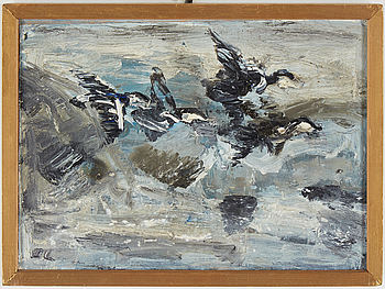 OLLE LINDGREN, oil on panel, signed. - Bukowskis