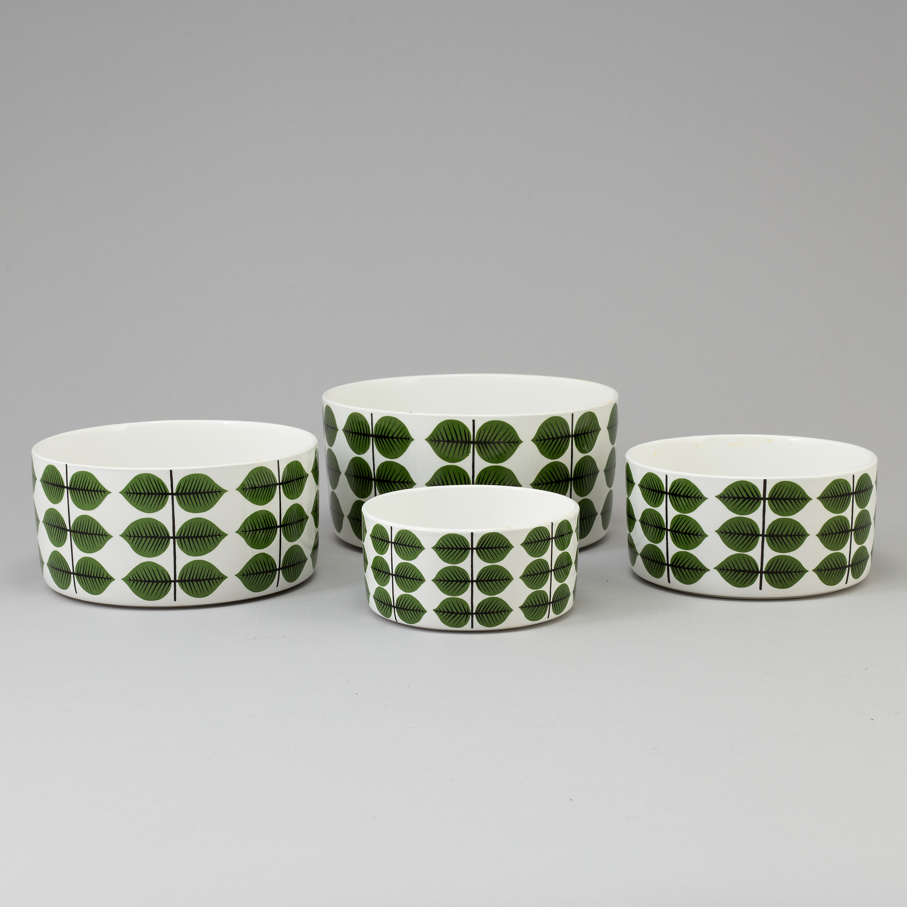 STIG LINDBERG, 19 servisdelar, flintgods, "Berså", Gustavsberg 1960 ...