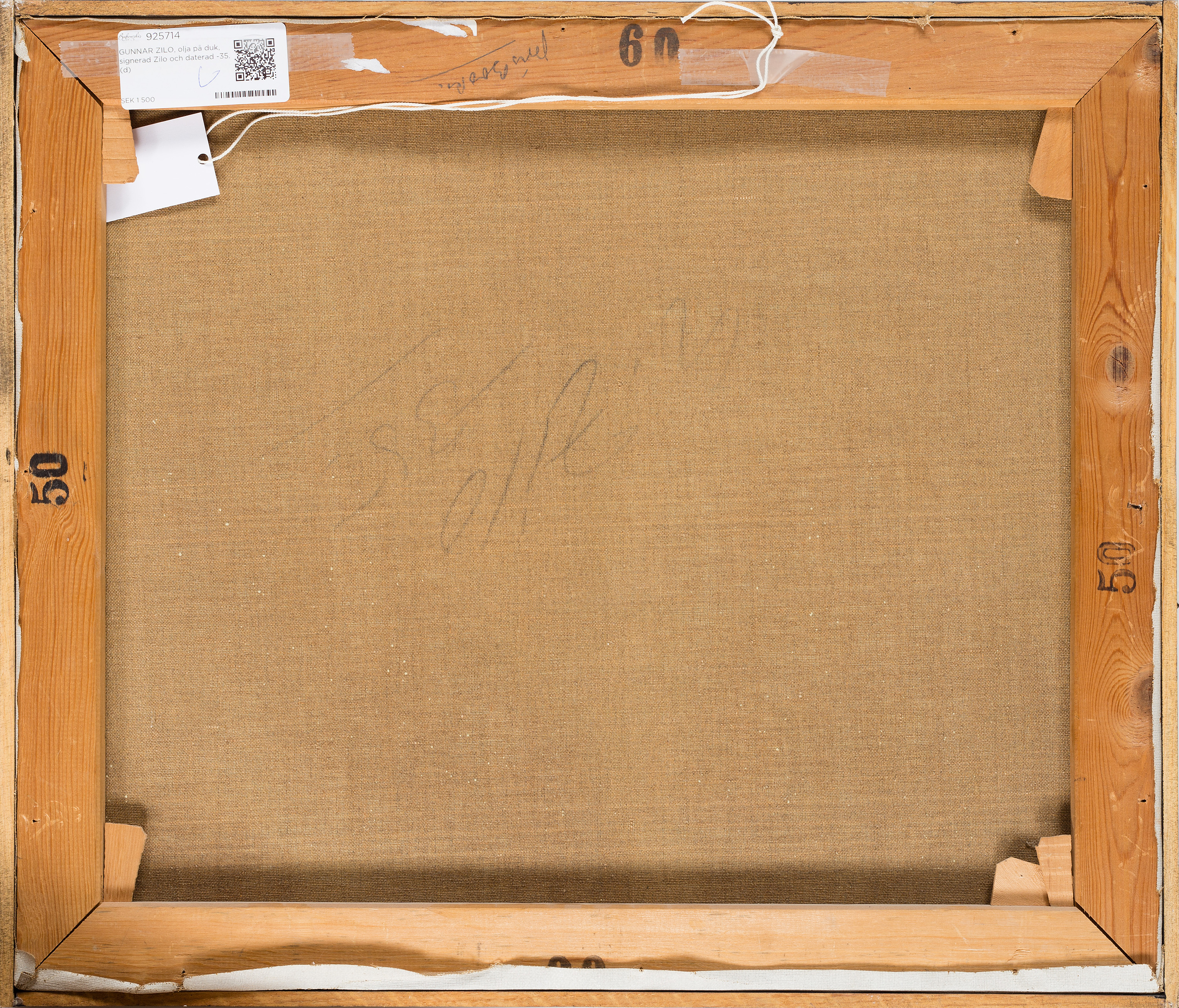 GUNNAR ZILO, olja på duk, signerad Zilo och daterad -35. - Bukowskis