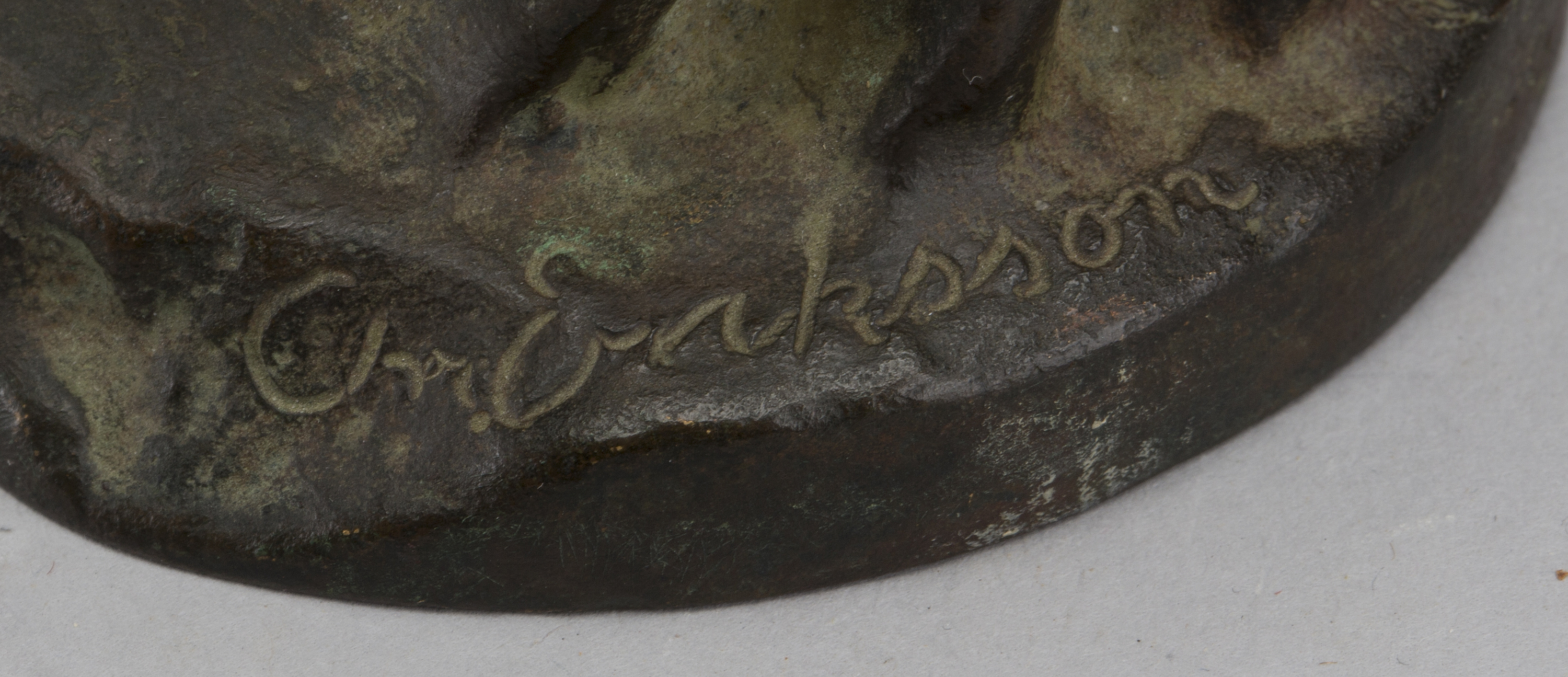 CHRISTIAN ERIKSSON, skulptur, brons, signerad. Gjutarstämpel H Bergman ...