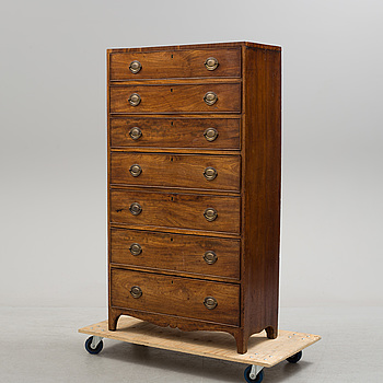 A second half of the 19th century mahogany veneered chest of seven ...