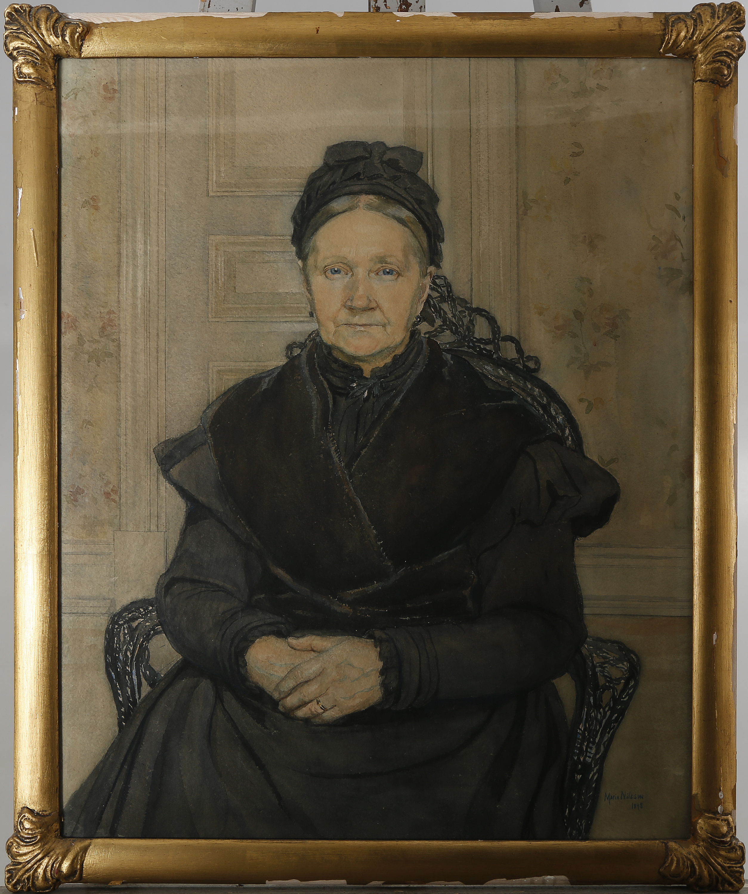 OKÄND KONSTNÄR, akvarell, signerad Maria Nilsson och daterad 1898 ...