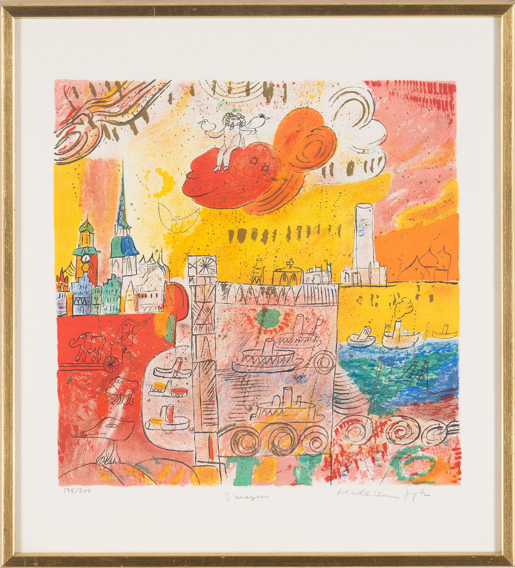 MADELEINE PYK, a colour lithograph, signed and numbered 178/200 ...