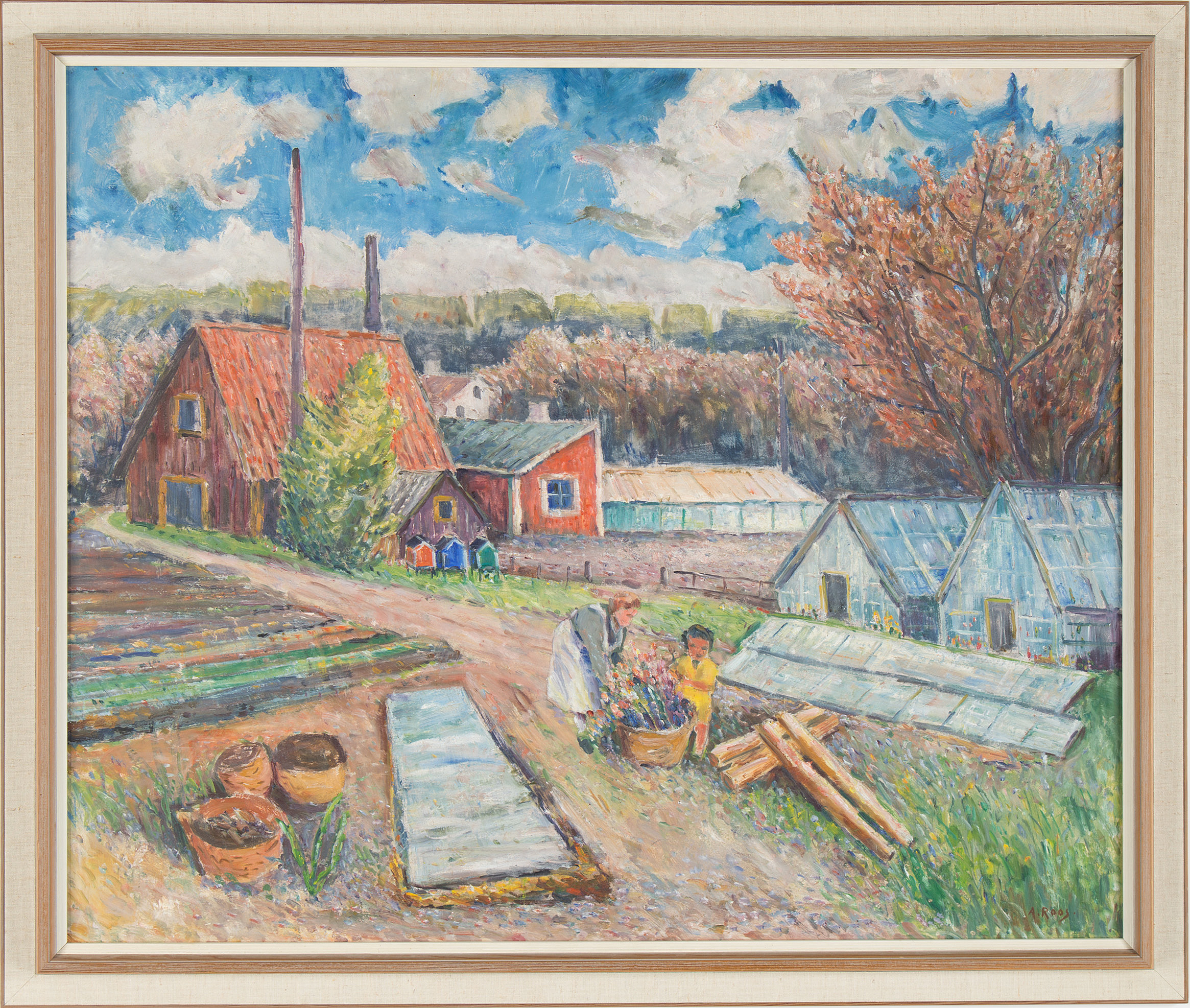 ALEXANDER ROOS, olja på pannå, signerad A. Roos. - Bukowskis