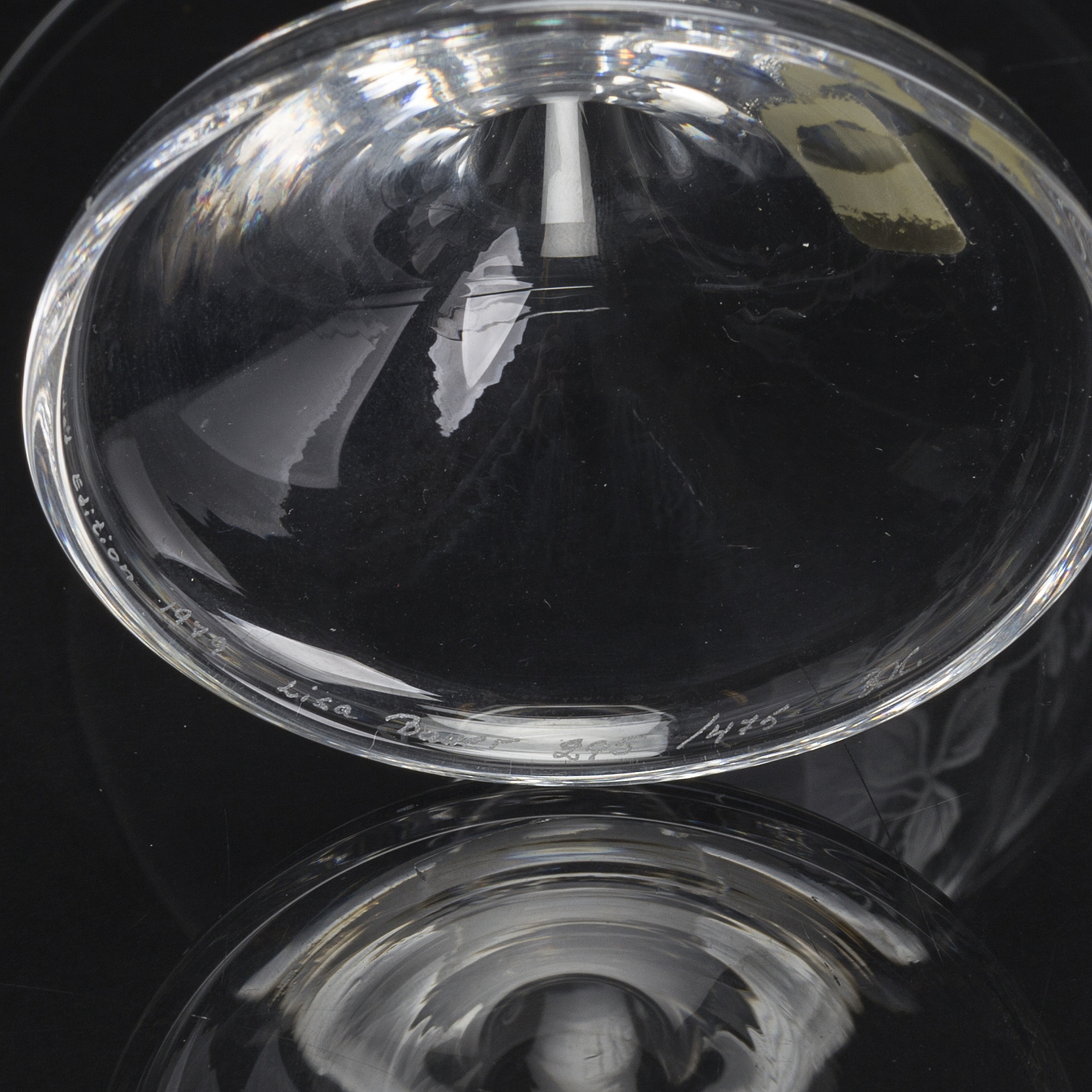 LISA BAUER, a signed and numbered Kosta glas bowl on foot. Limited ...