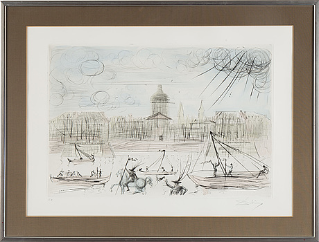 SALVADOR DALÍ, hand cloured etching, 1975, signed in pencil and ...