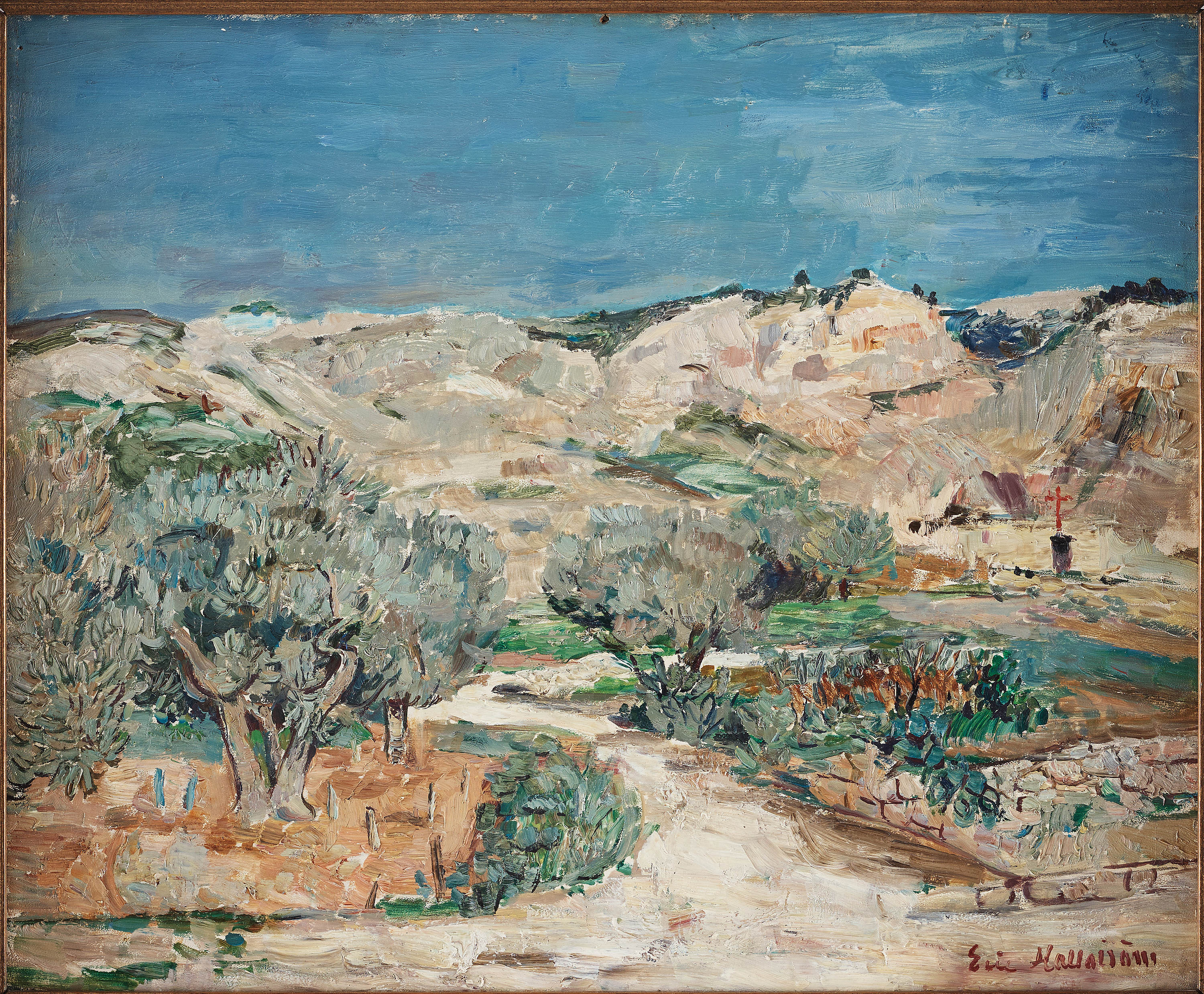 ERIC HALLSTRÖM, olja på pannå, signerad. - Bukowskis