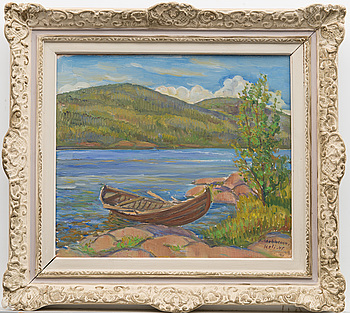 oil on cardboard, signed and dated Koli -45. - Bukowskis