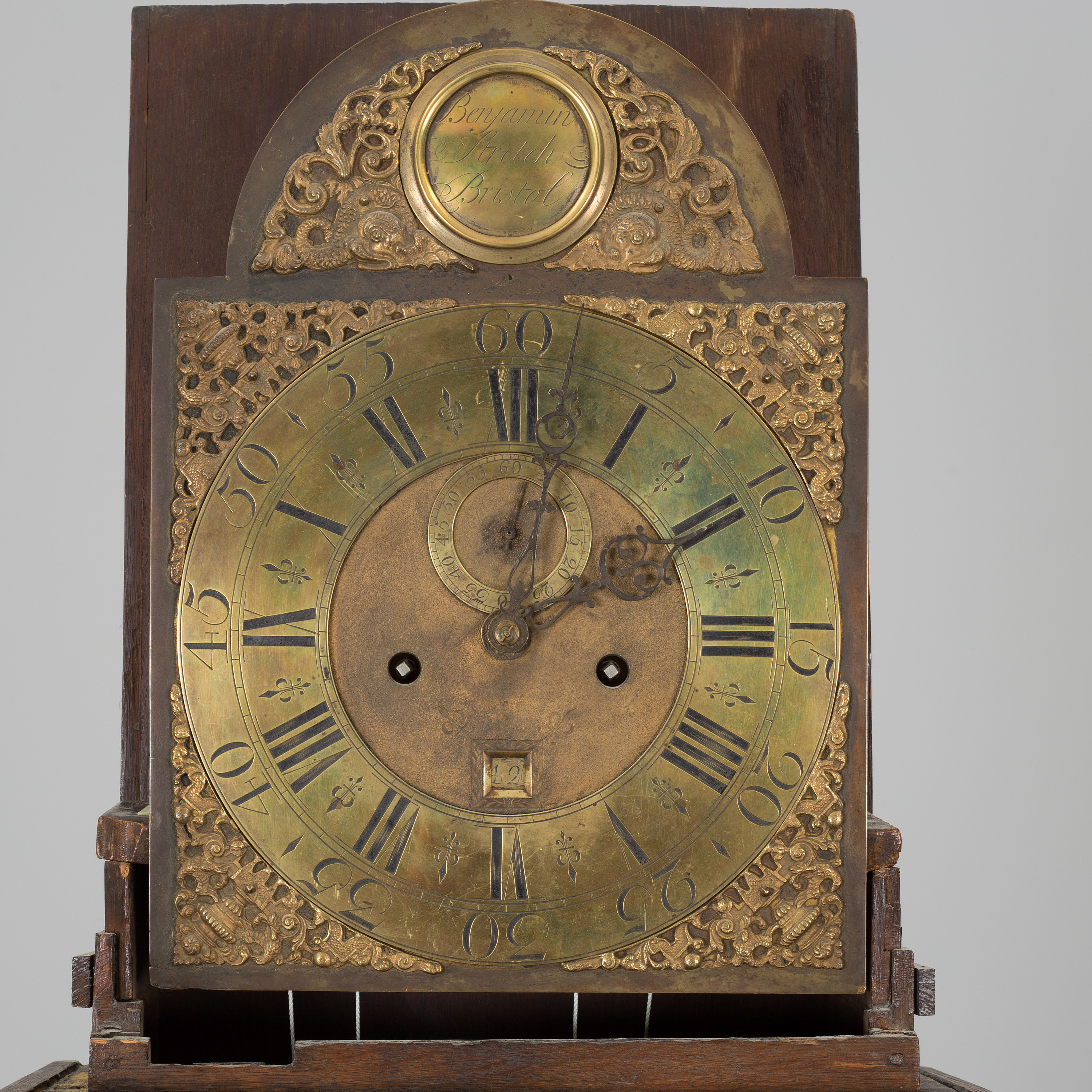 A WALNUT LONGCASE CLOCK, Benjamin Stretch, Bristol, 18th century ...