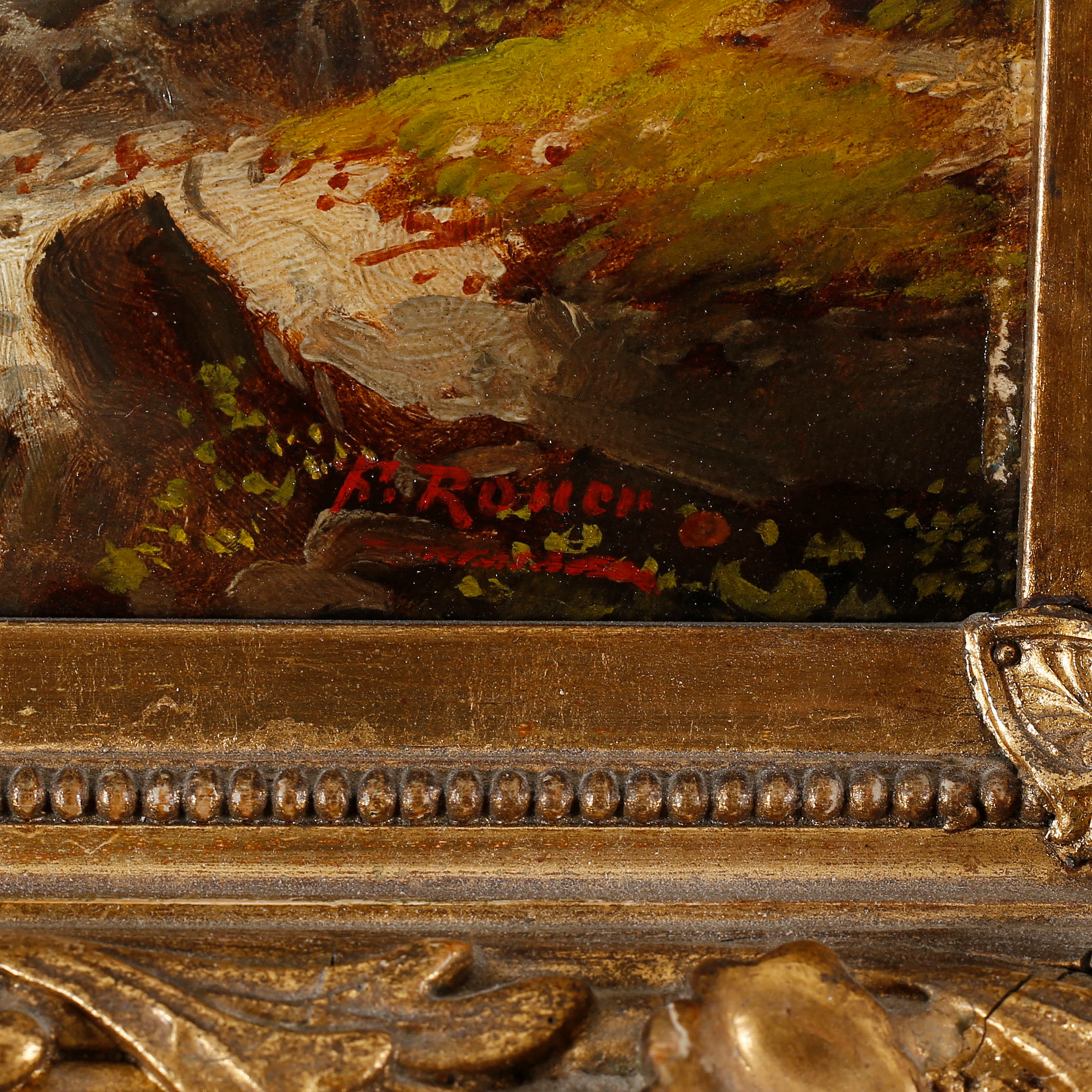 A pair of pair of paintings signed F. Roner, oil on panels, late 29th ...