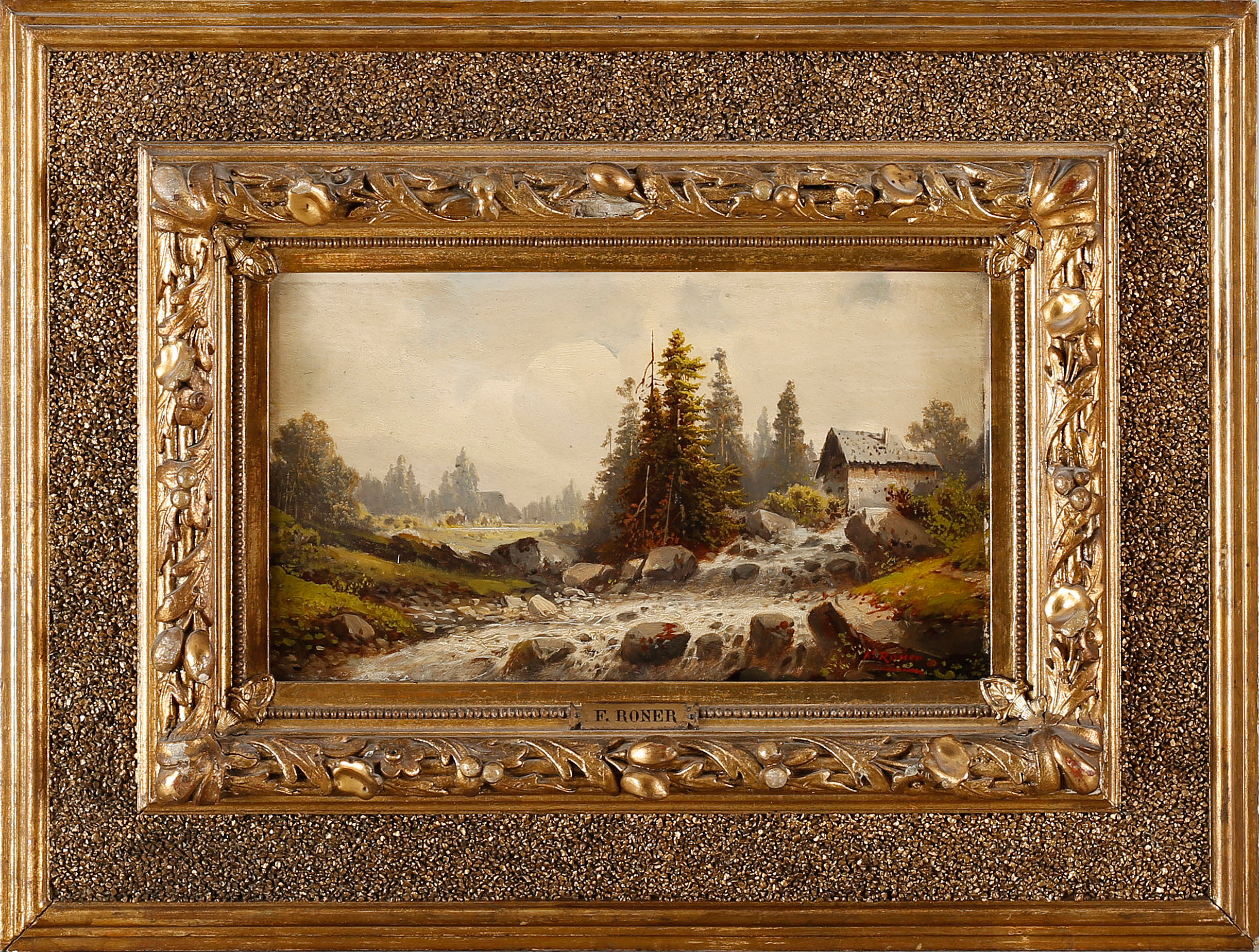 A pair of pair of paintings signed F. Roner, oil on panels, late 29th ...