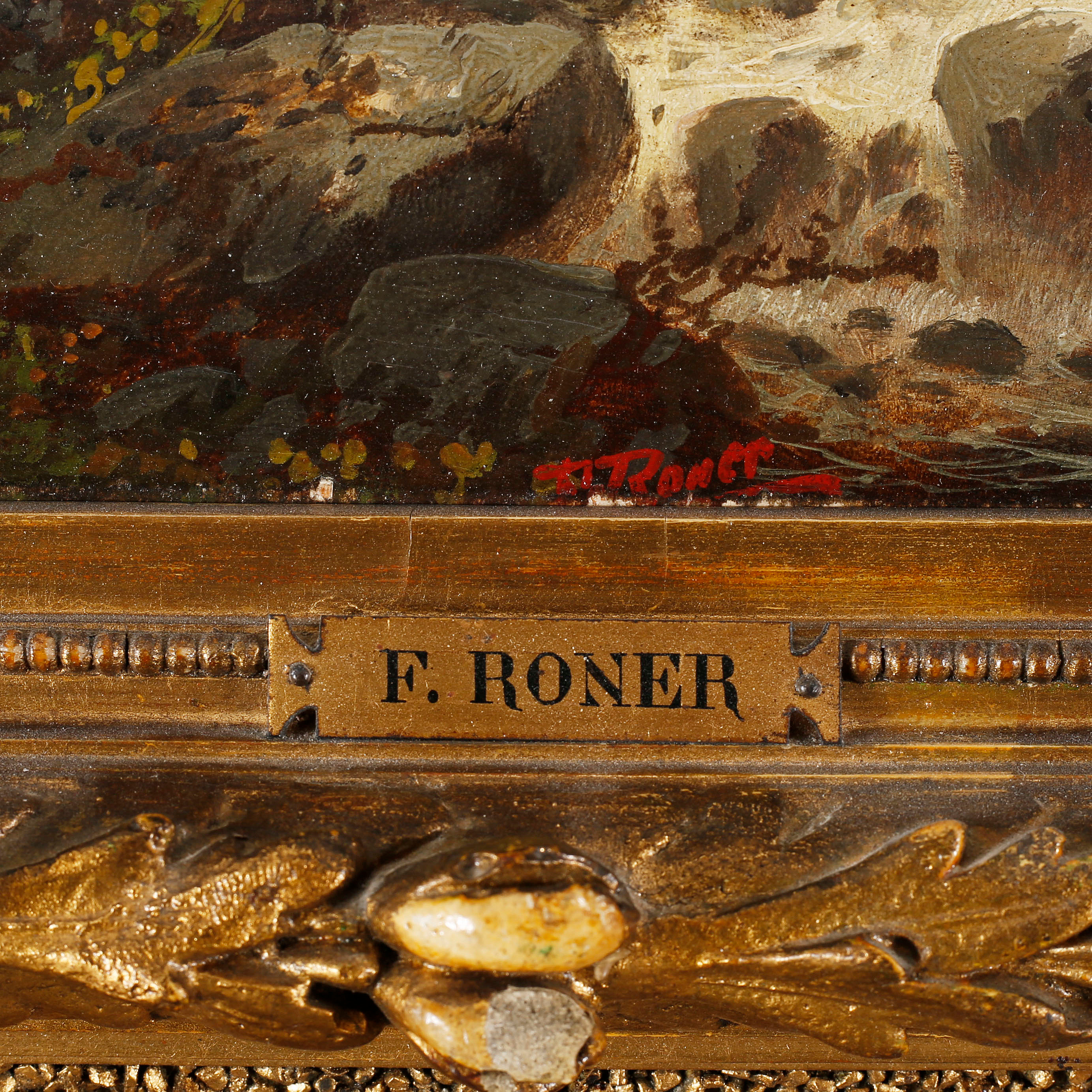 A pair of pair of paintings signed F. Roner, oil on panels, late 29th ...