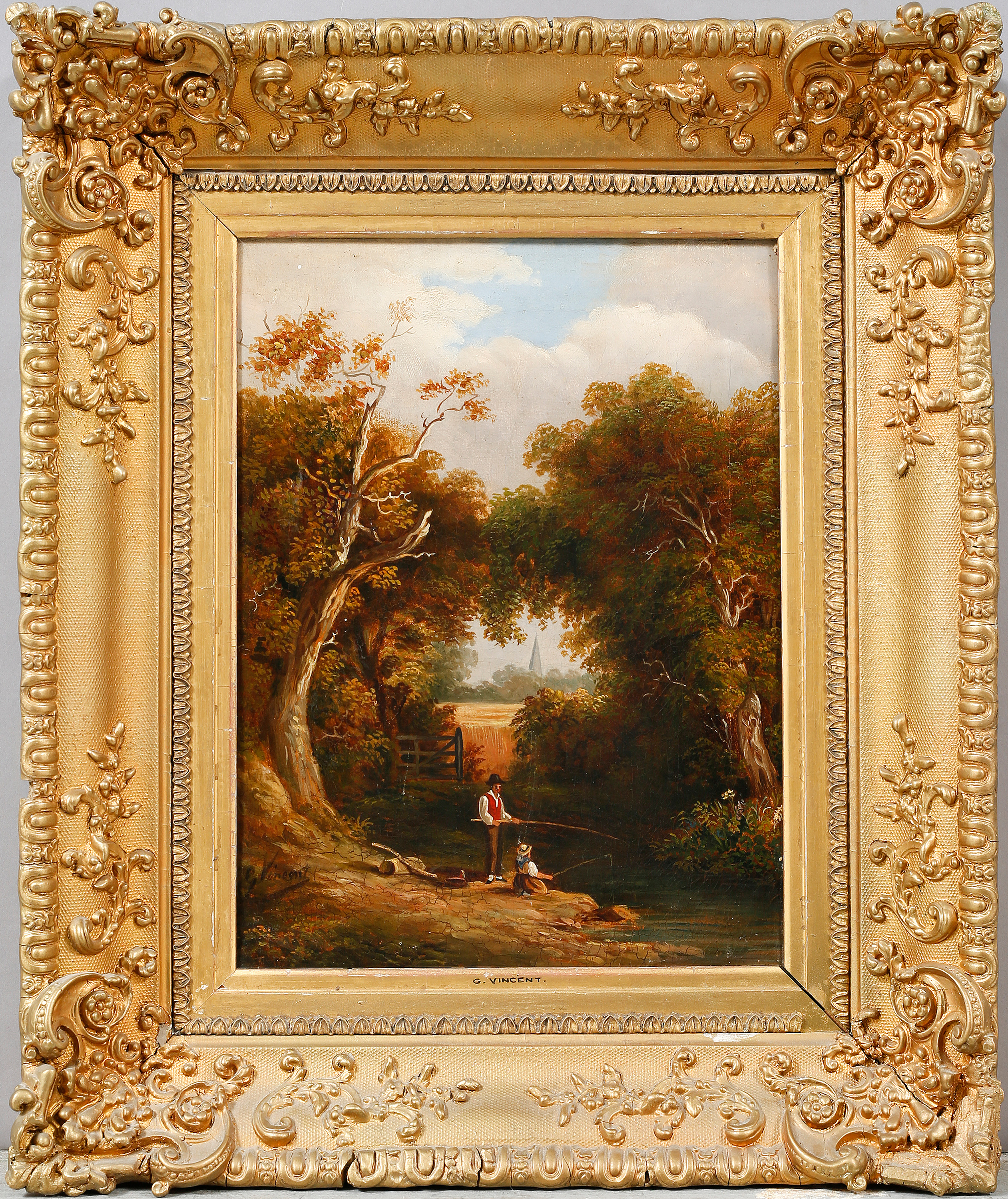 UNKNOWN ARTIST, oil on canvas, signed G Vincent, 19th century. - Bukowskis